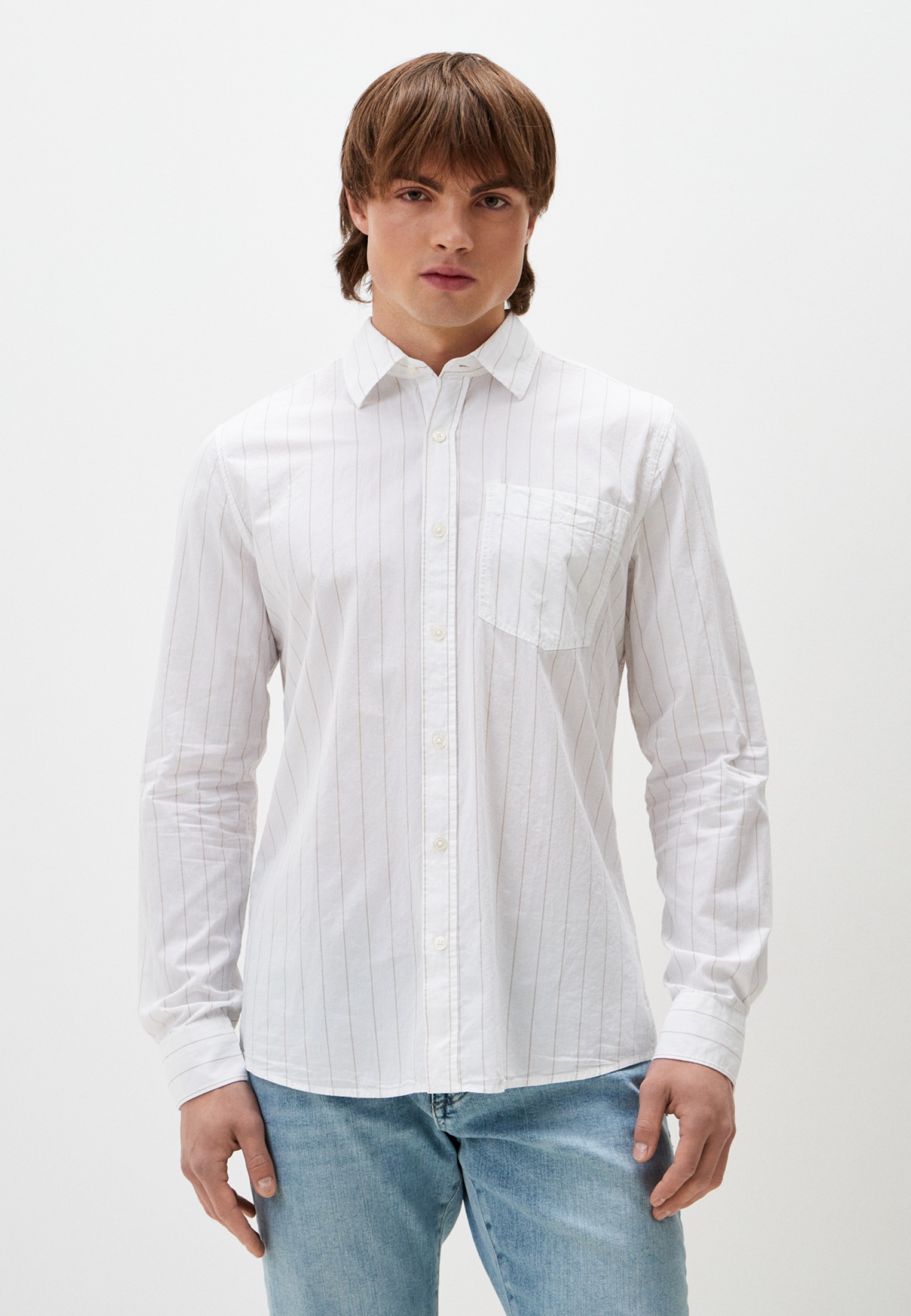 Рубашка Mavi, цвет: белый, MP002XM259KQ — купить в интернет-магазине Lamoda