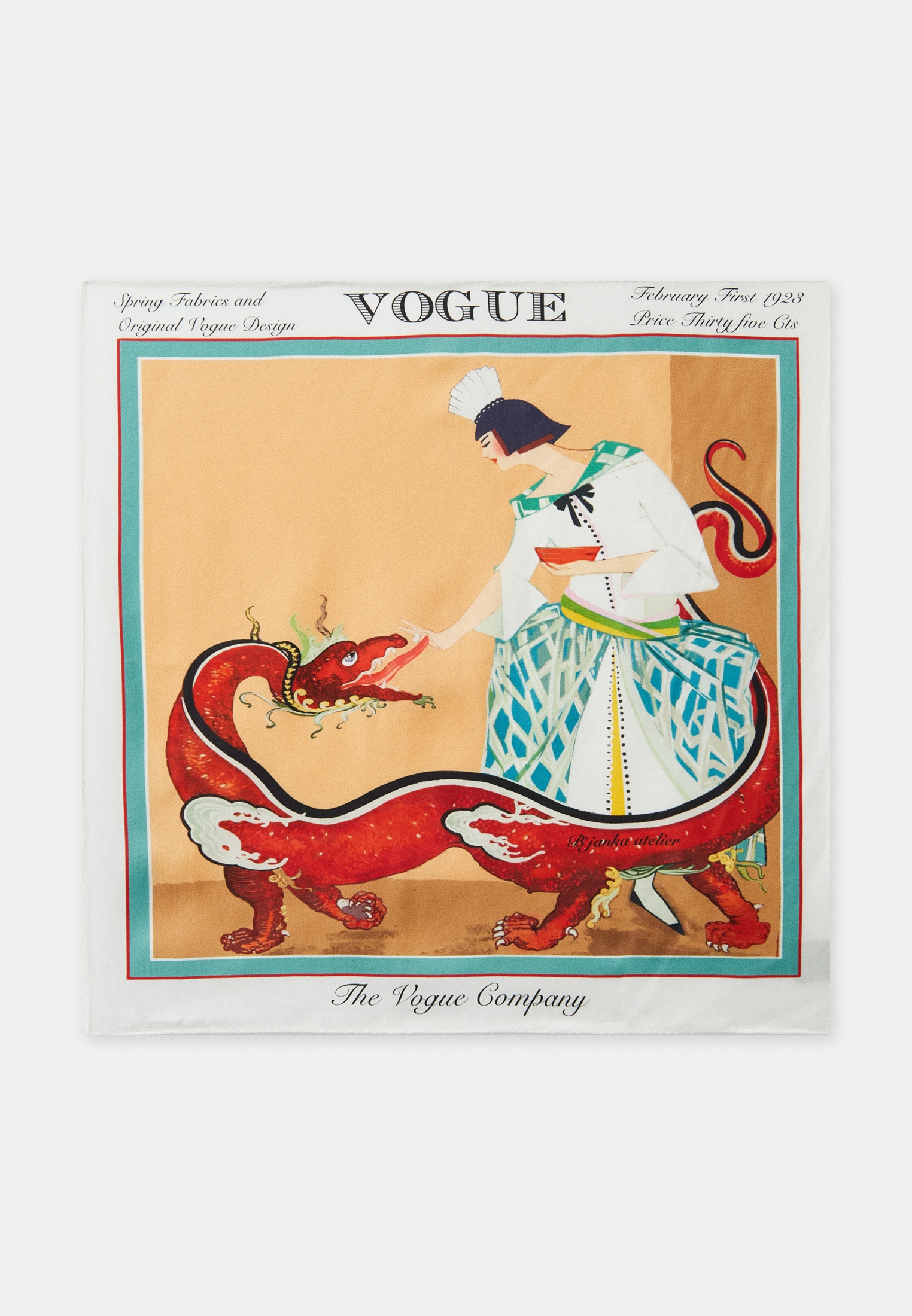 Платок Bjanka Silk "Vogue. Золотые 20-е. Февраль", цвет: бежевый ...
