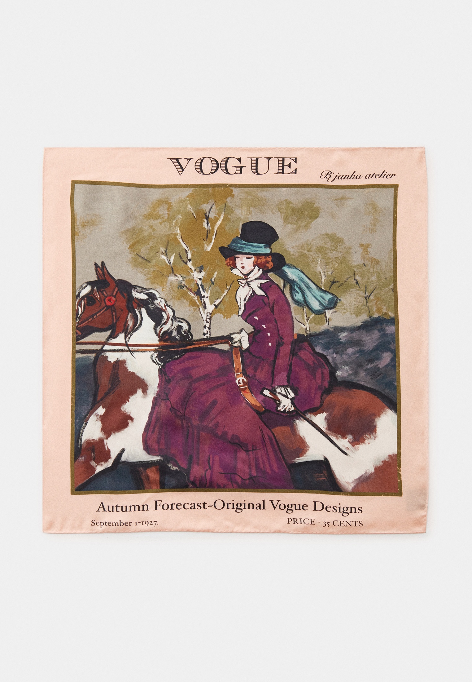 Платок Bjanka Silk "Vogue. Золотые 20-е. Сентябрь", цвет: мультиколор ...