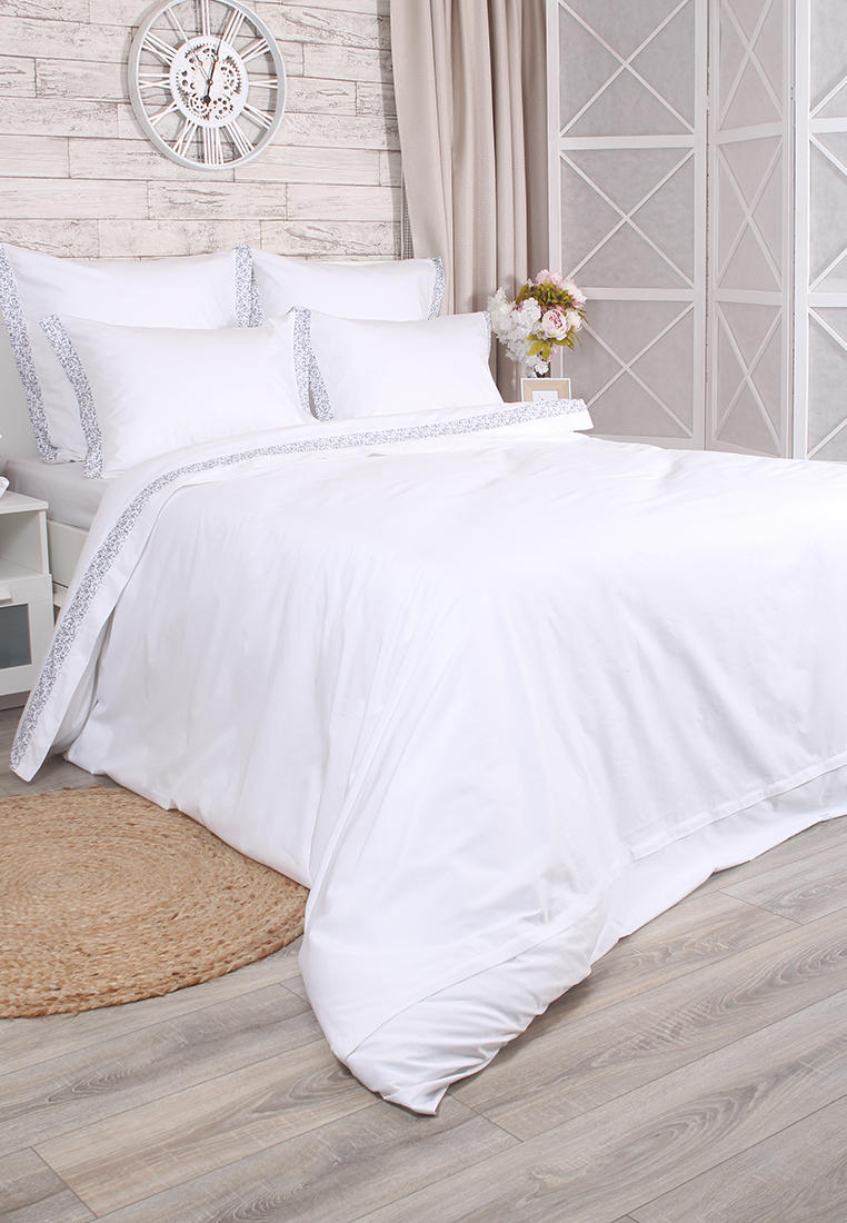 Постельное белье 2-спальное Mona Liza Premium Glamour White сатин, цвет ...