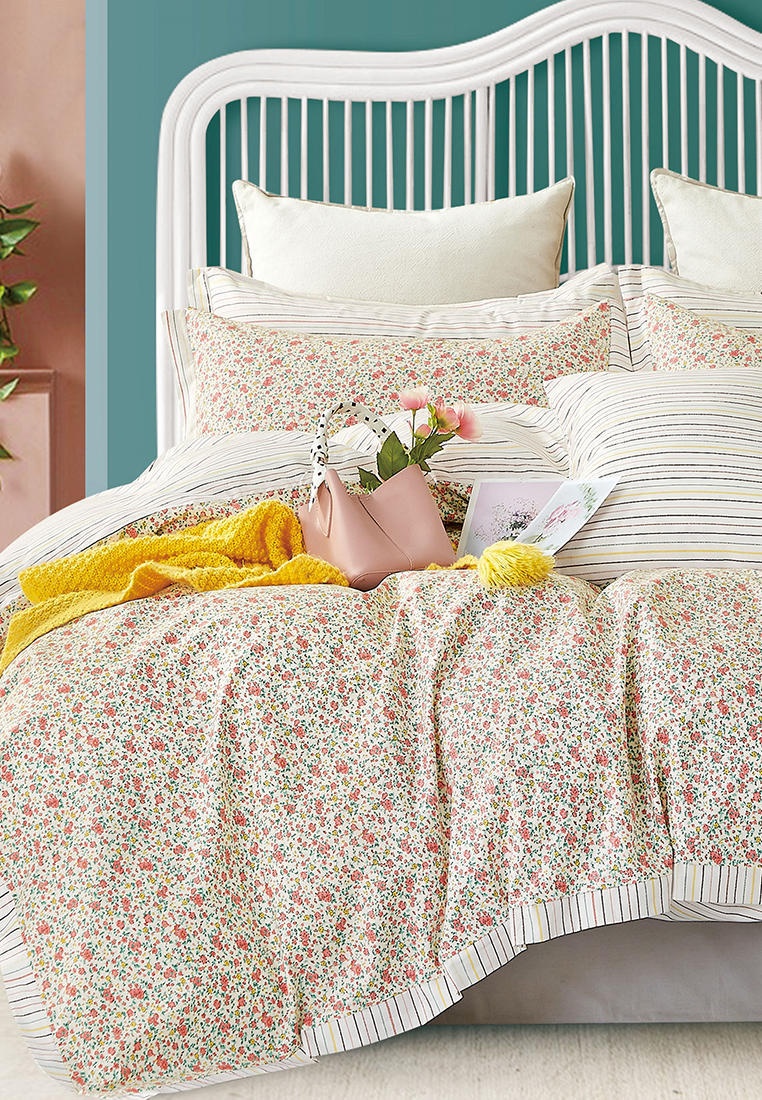 Постельное белье Семейное Bellehome Мэгги сатин, цвет: белый ...