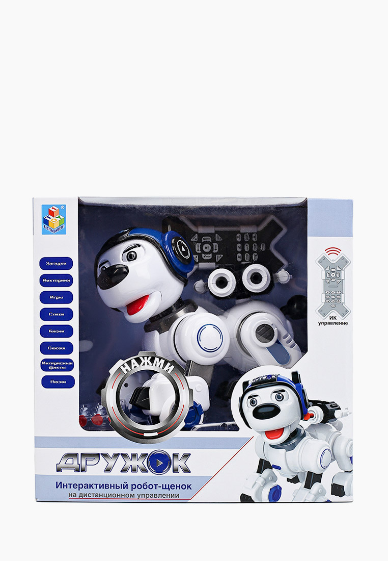 Игрушка радиоуправляемая 1Toy щенок-робот "ДРУЖОК", 25х27х18 см, цвет ...