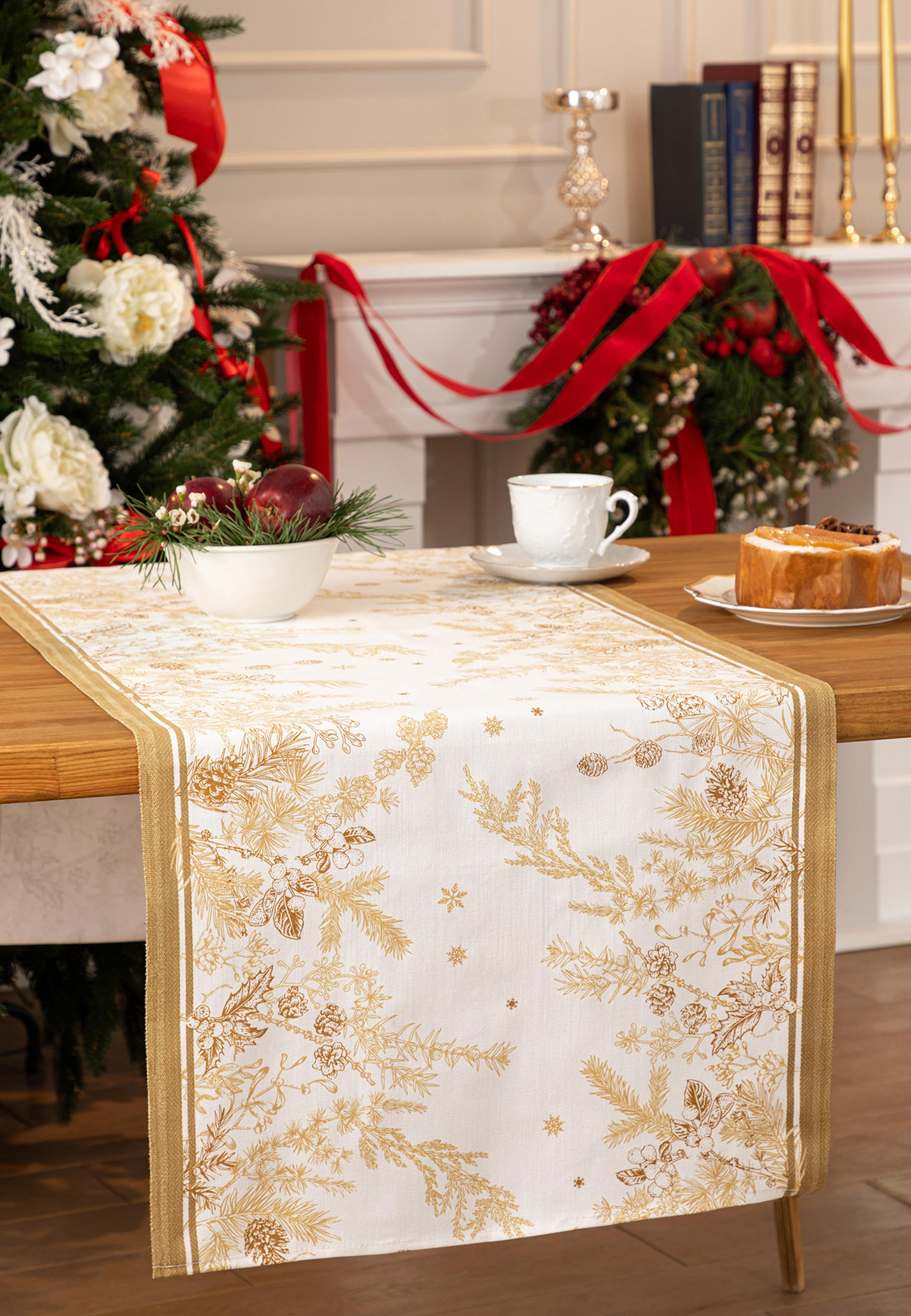 Скатерть-дорожка Mia Cara 50х180 Noble winter белый, цвет: белый ...
