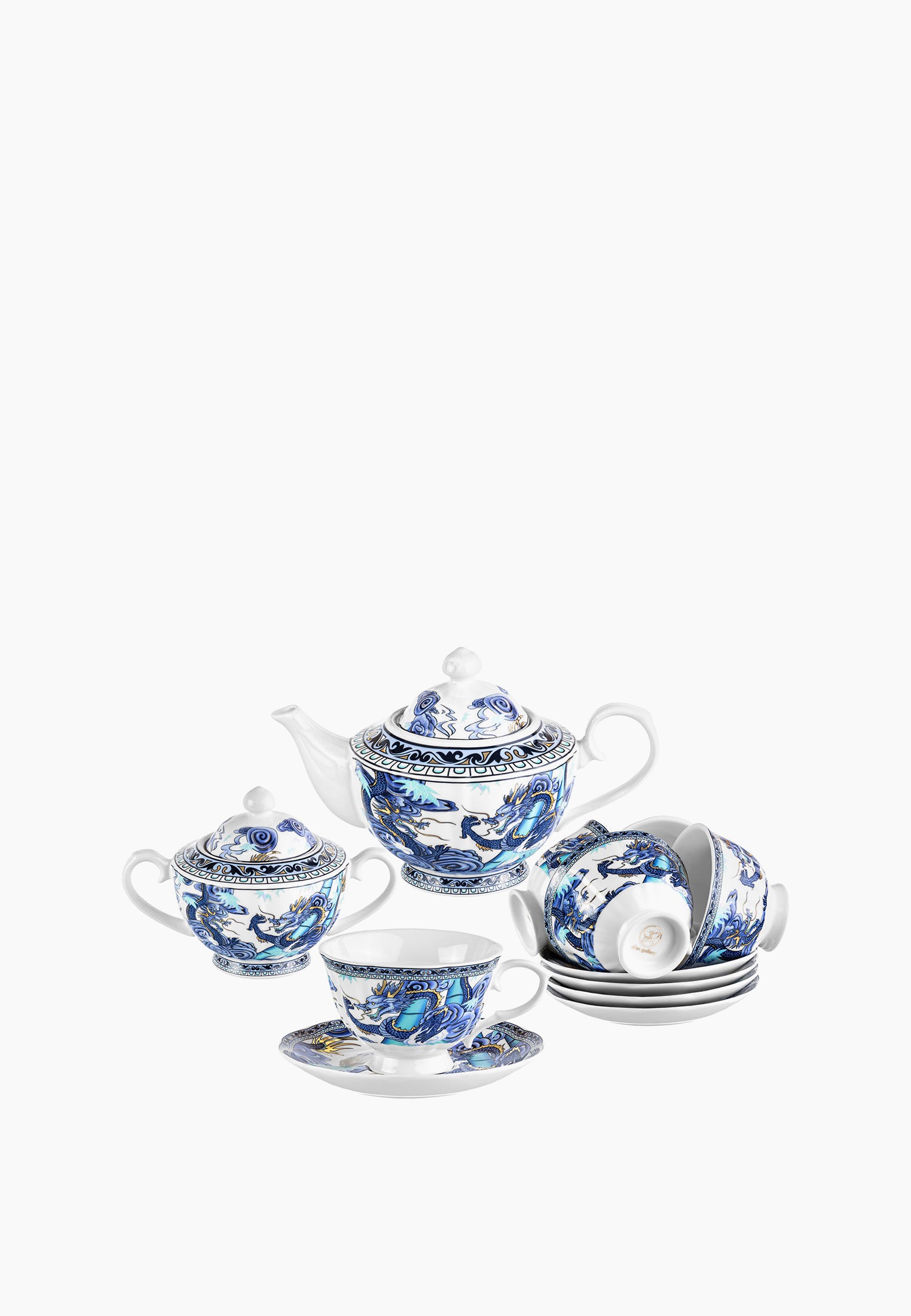 Сервиз чайный Elan Gallery Китайский Дракон, цвет: синий, MP002XU0CZ4P ...
