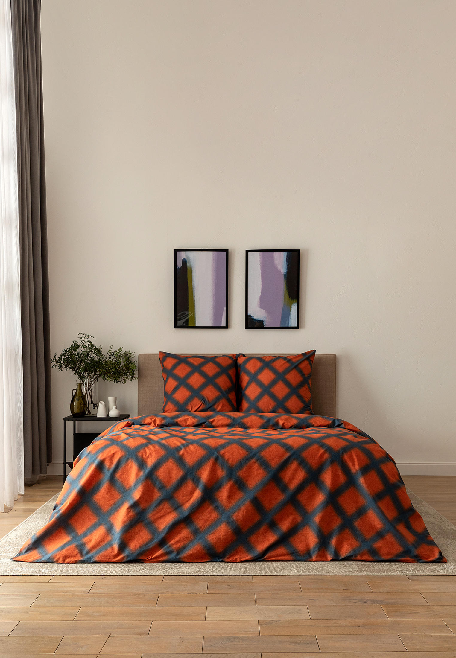 Постельное белье Семейное Cozy Home Abetina, цвет: оранжевый ...