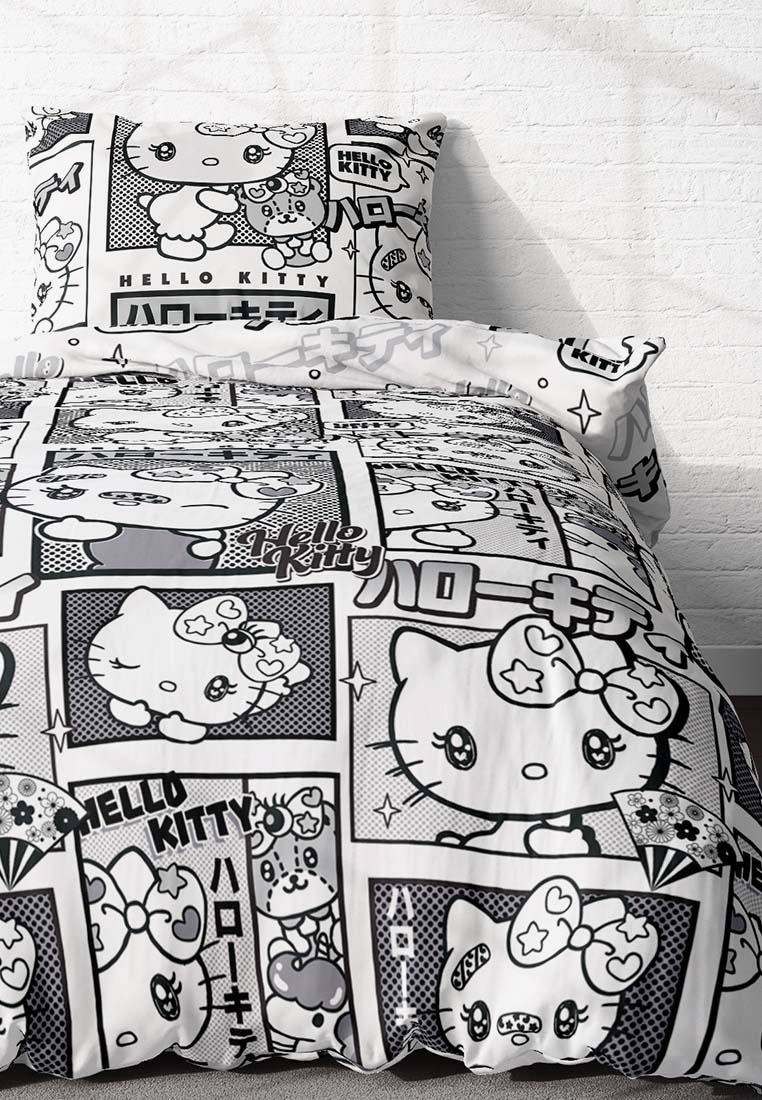 Постельное белье 1,5-спальное Непоседа 70х70 Kitty Manga, цвет: серый ...