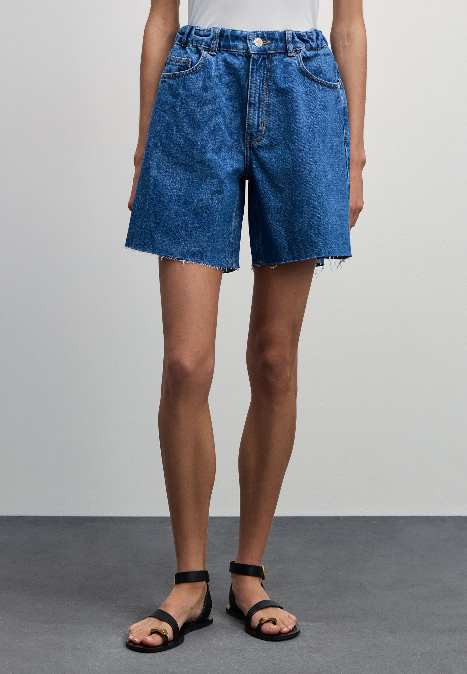 Шорты джинсовые Zarina, цвет: синий, MP002XW00EPL — купить в интернет-магазине Lamoda