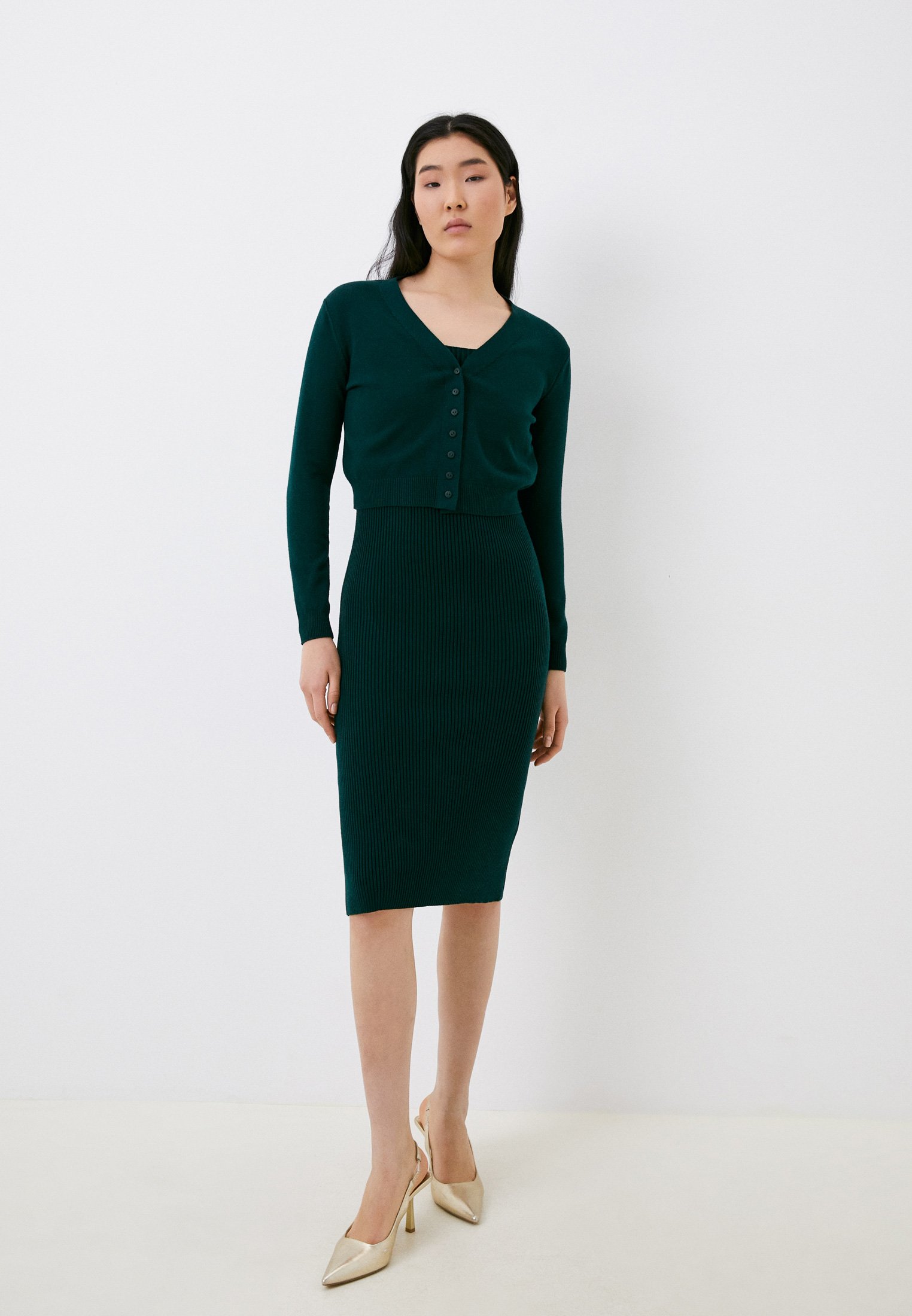 Платье и кардиган Lolajumpper, цвет: зеленый, MP002XW0111L — купить в ...