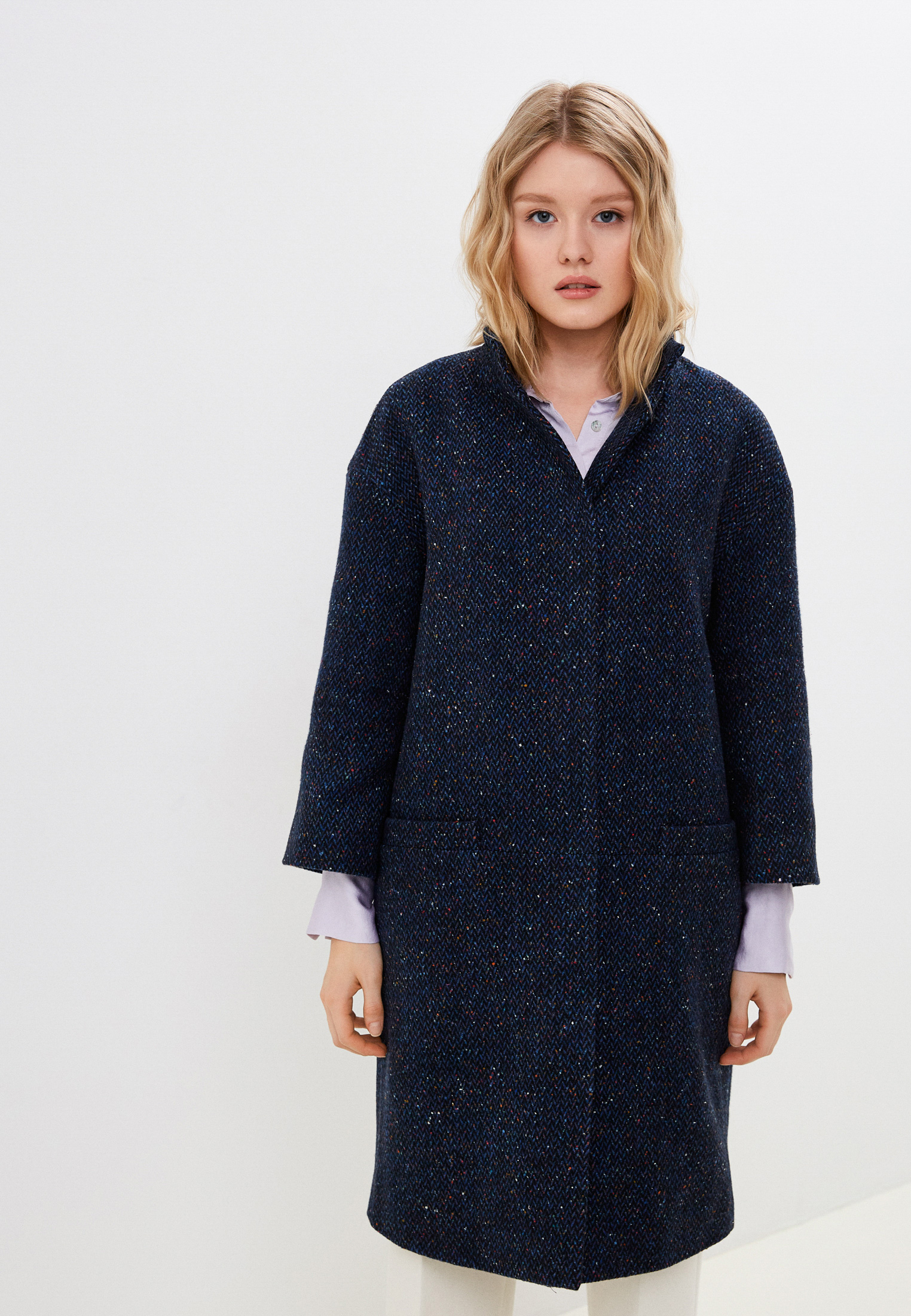 Пальто однобортное Снежная Королева, цвет: синий, MP002XW014XF — купить ...