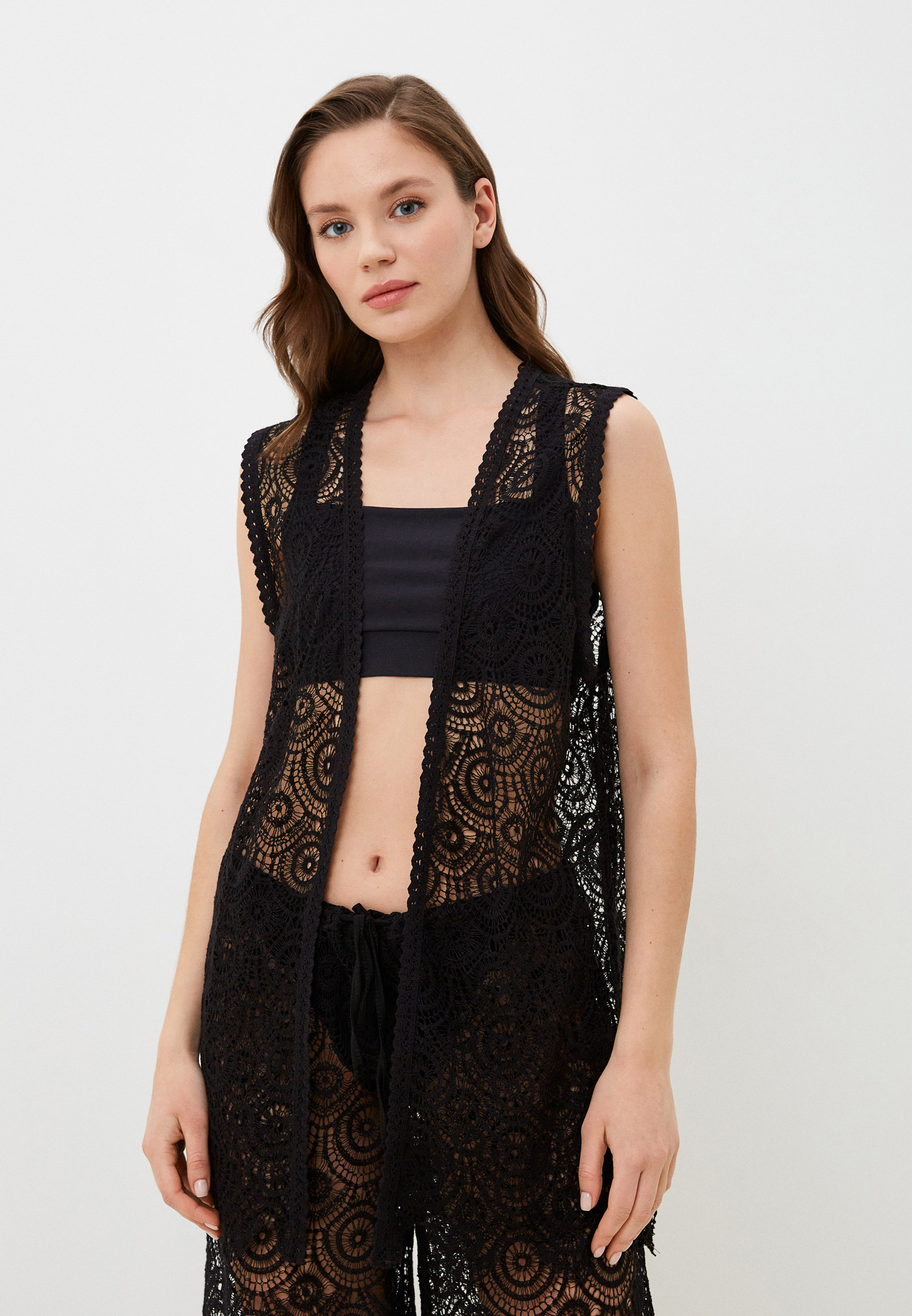 Туника пляжная Calzedonia, цвет: черный, MP002XW01NRS — купить в ...