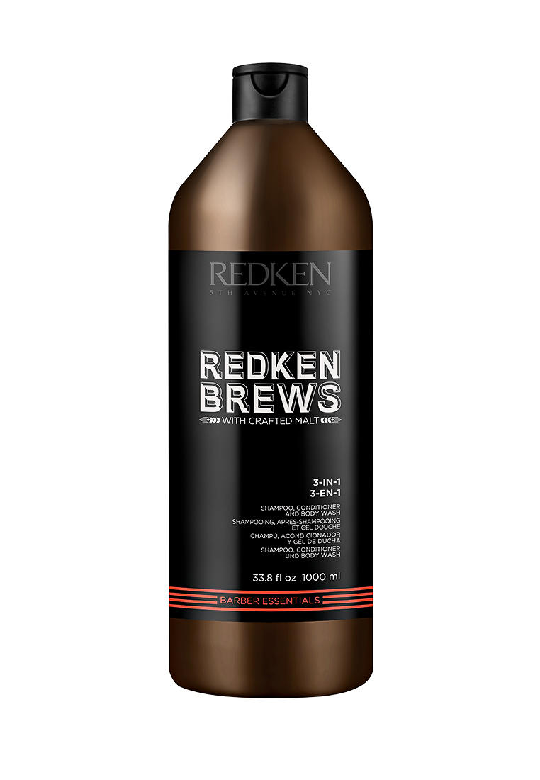 Шампунь Redken кондиционер и гель для душа Redken Brews 3-IN-1, 1000 мл ...