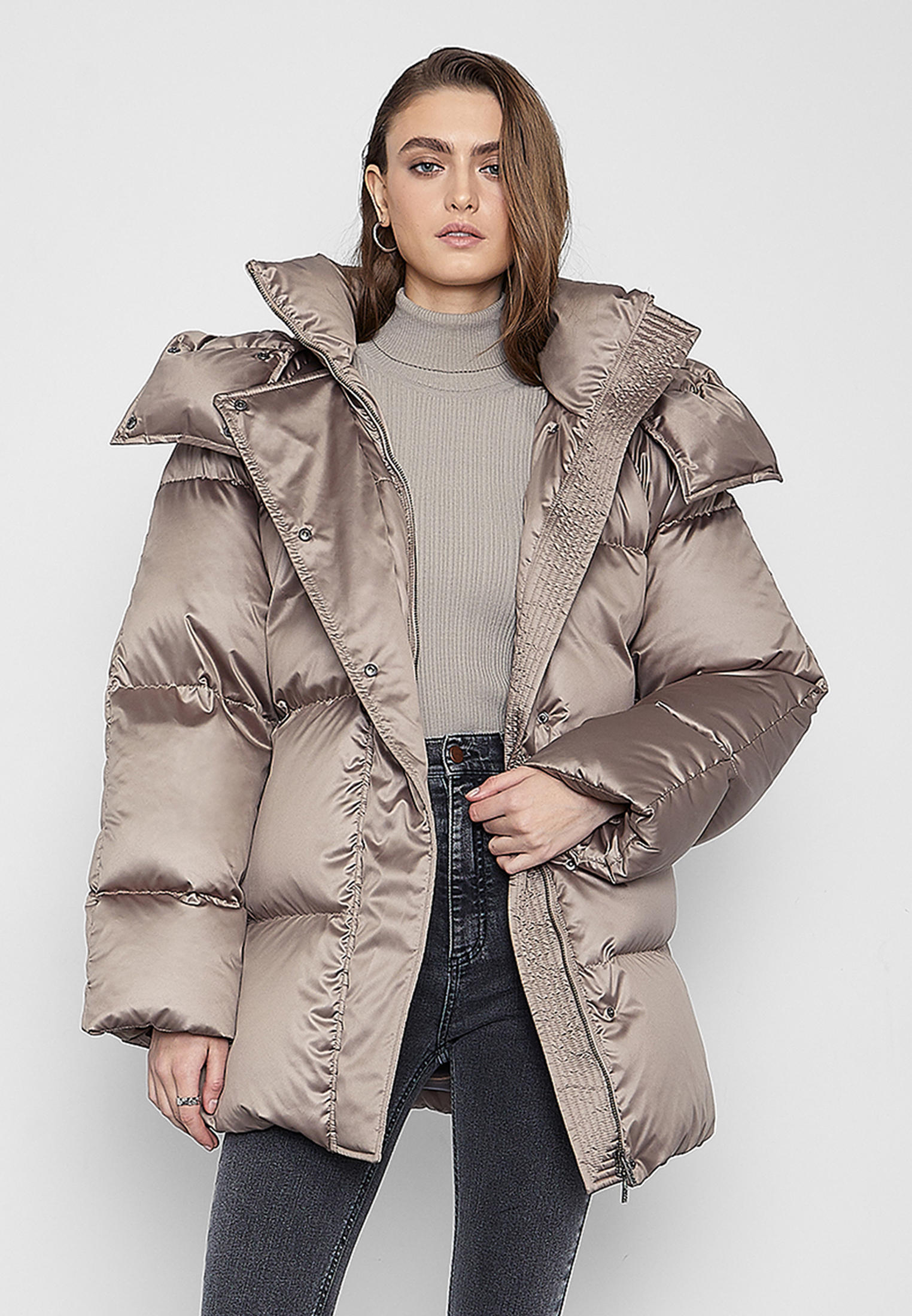 Пуховик I Am Studio, цвет: коричневый, MP002XW0F1I4 — купить в интернет-магазине Lamoda