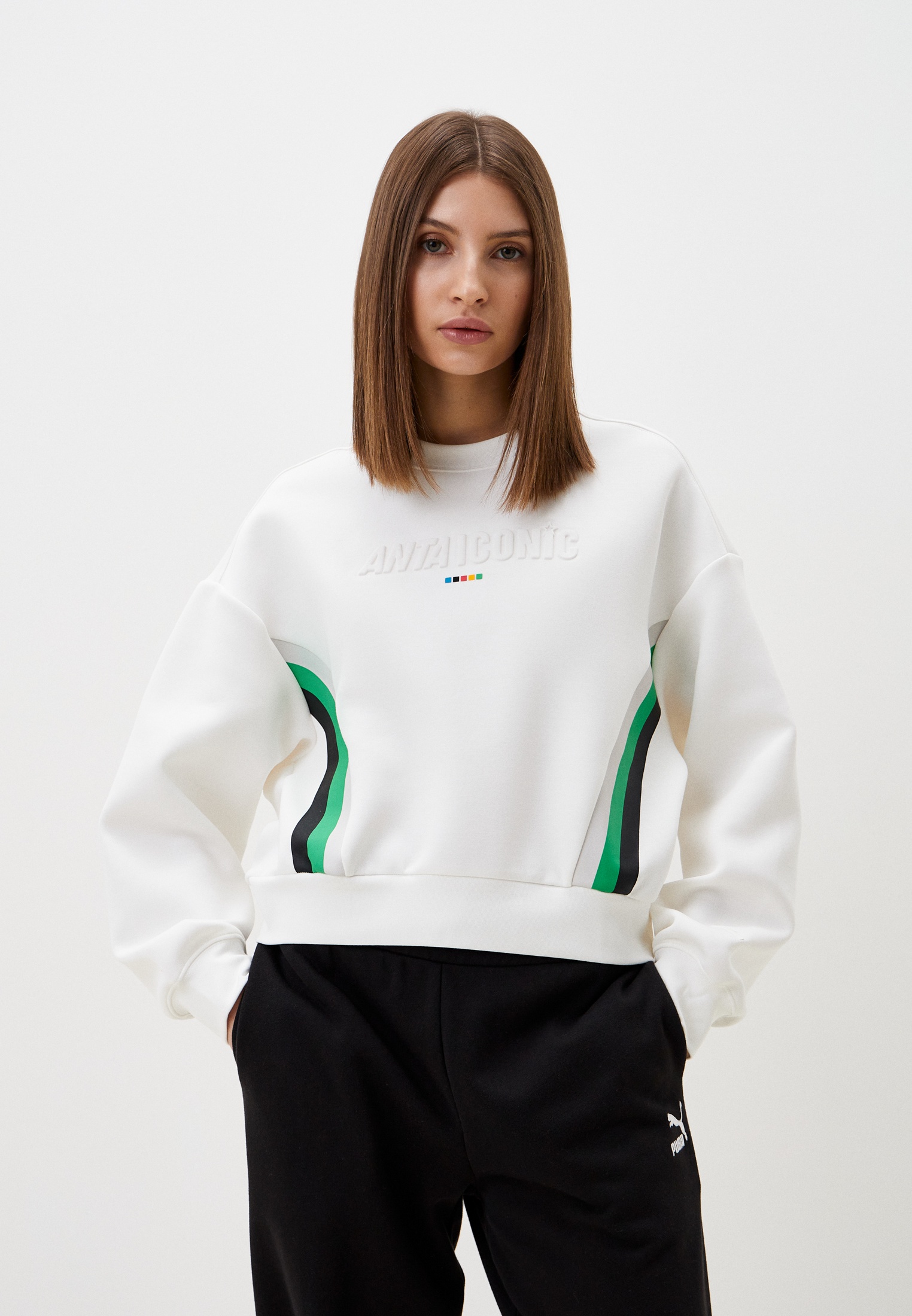 Свитшот Anta ICONIC A-STRETCHY SHAPE, цвет: белый, MP002XW0FOUA ...