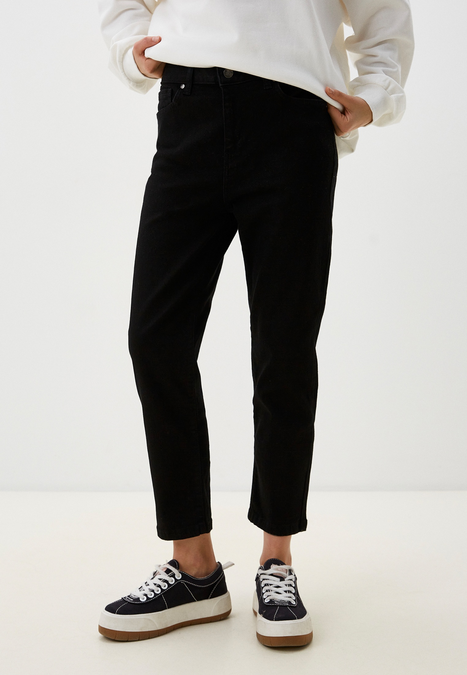 Джинсы JC Just Clothes Boyfriend, cropped, mid rise, цвет: черный ...