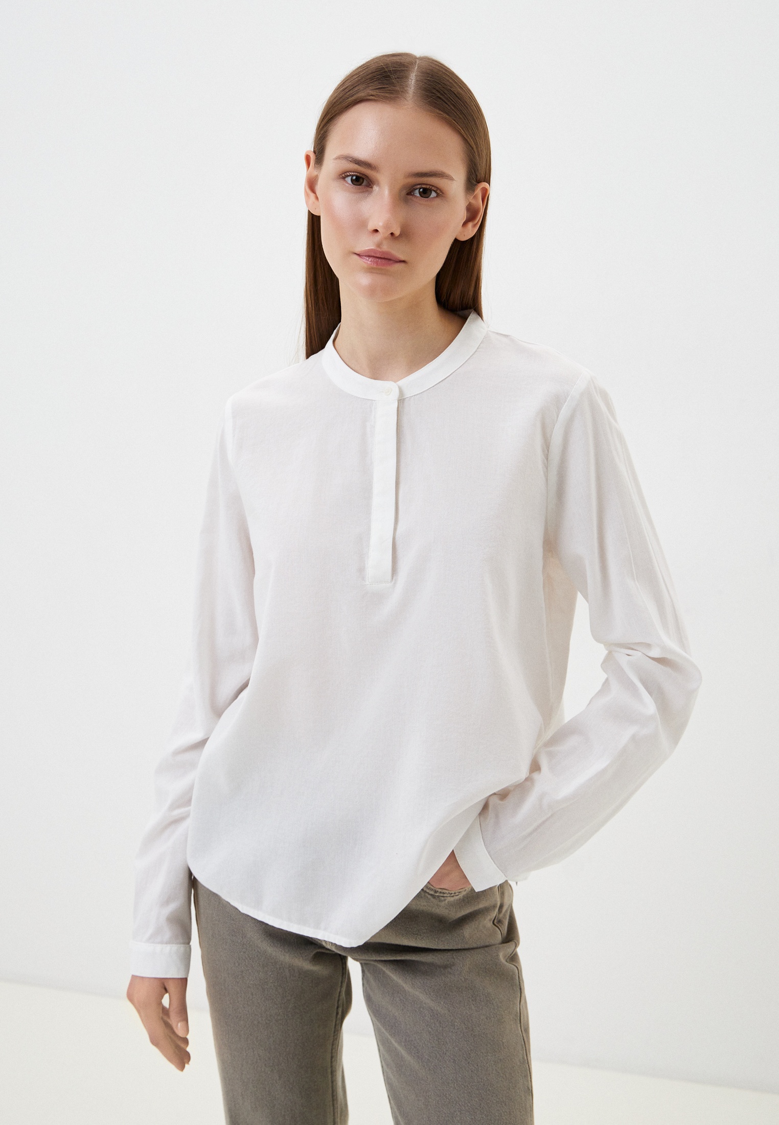 Блуза Mustang Style Emma Basic, цвет: белый, MP002XW0J6G1 — купить в интернет-магазине Lamoda