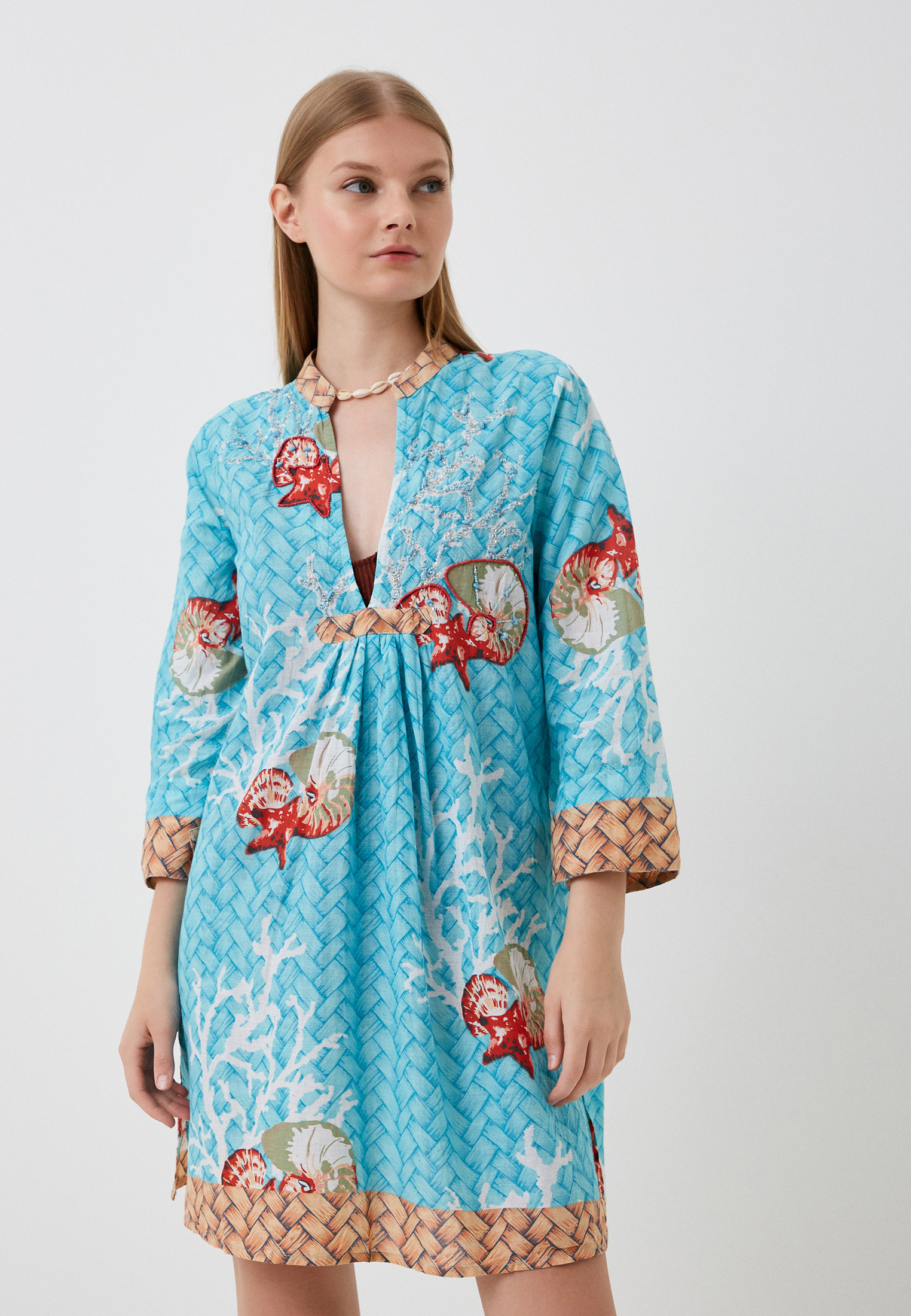 Туника пляжная AnastaSea, цвет: голубой, MP002XW0JU1G — купить в ...