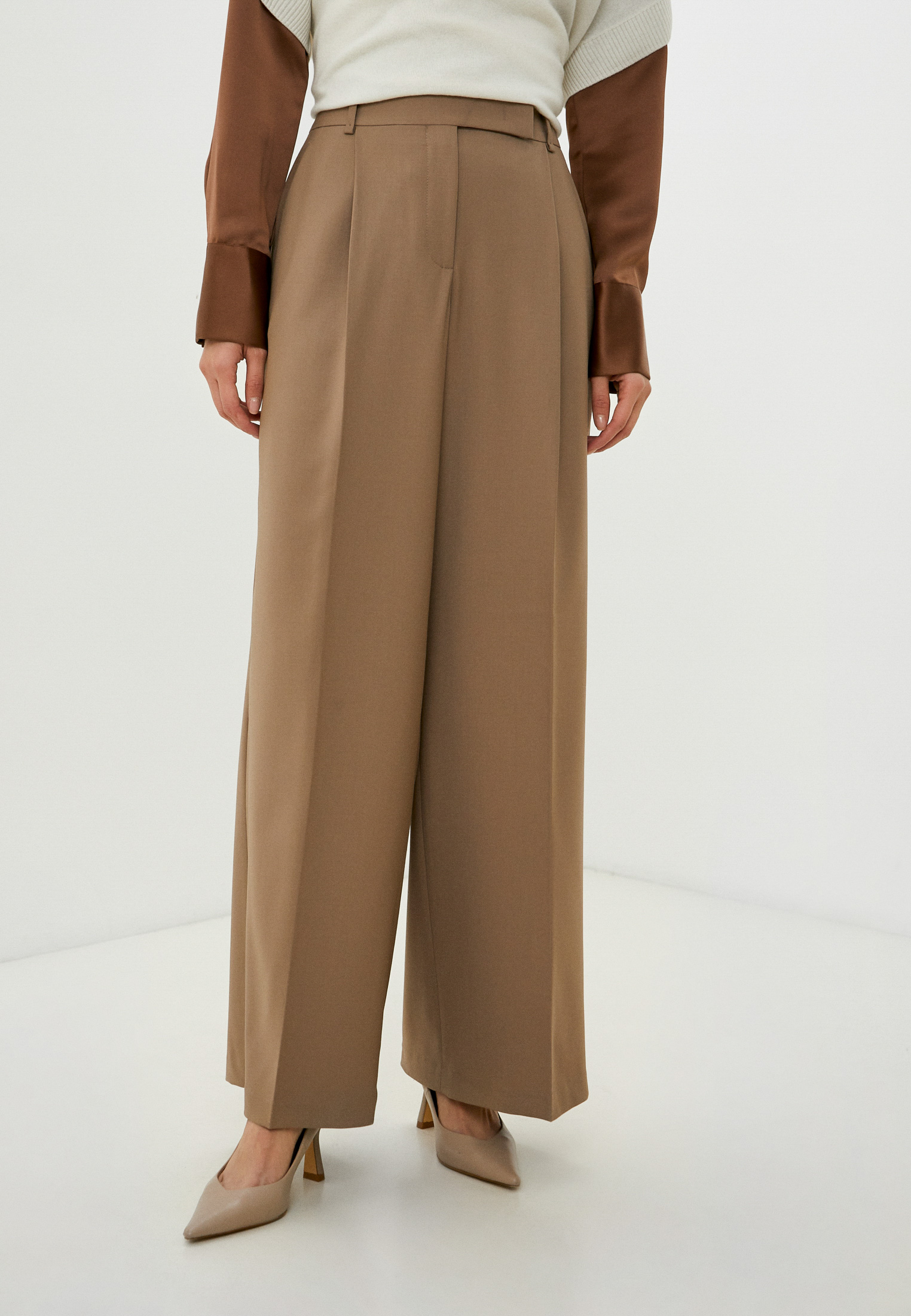Брюки Charuel WIDE PANTS IN WOOL BLEND, цвет: коричневый, MP002XW0LHFX ...