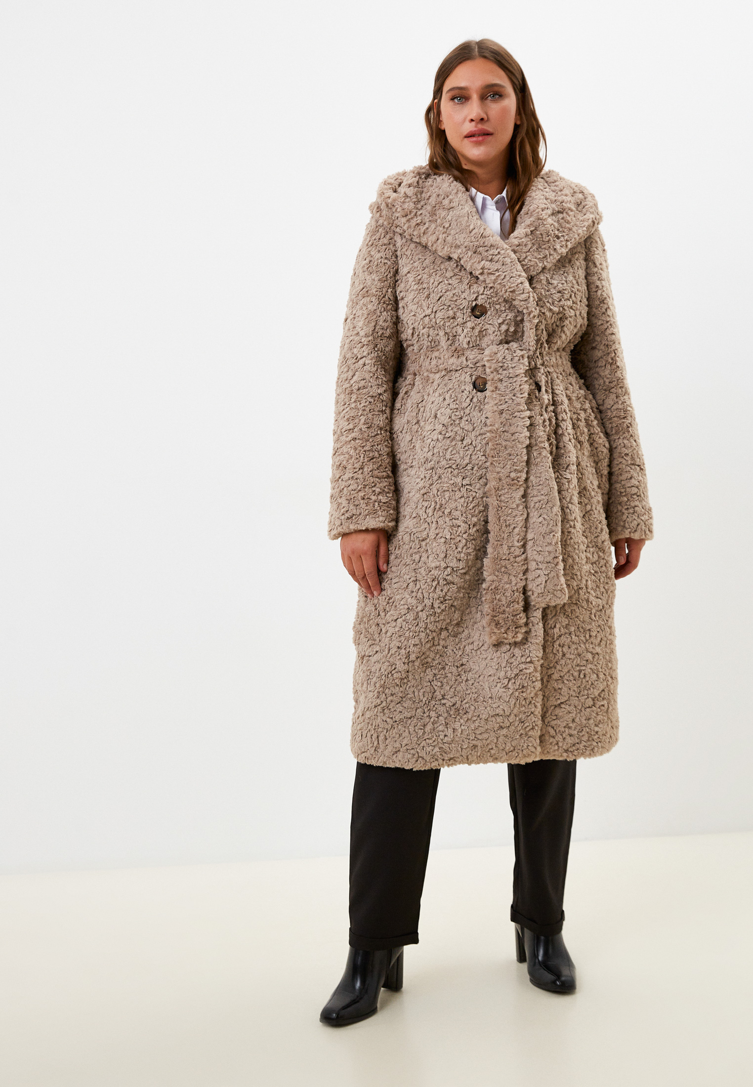 Шуба Electrastyle, цвет: бежевый, MP002XW0LHNA — купить в интернет ...