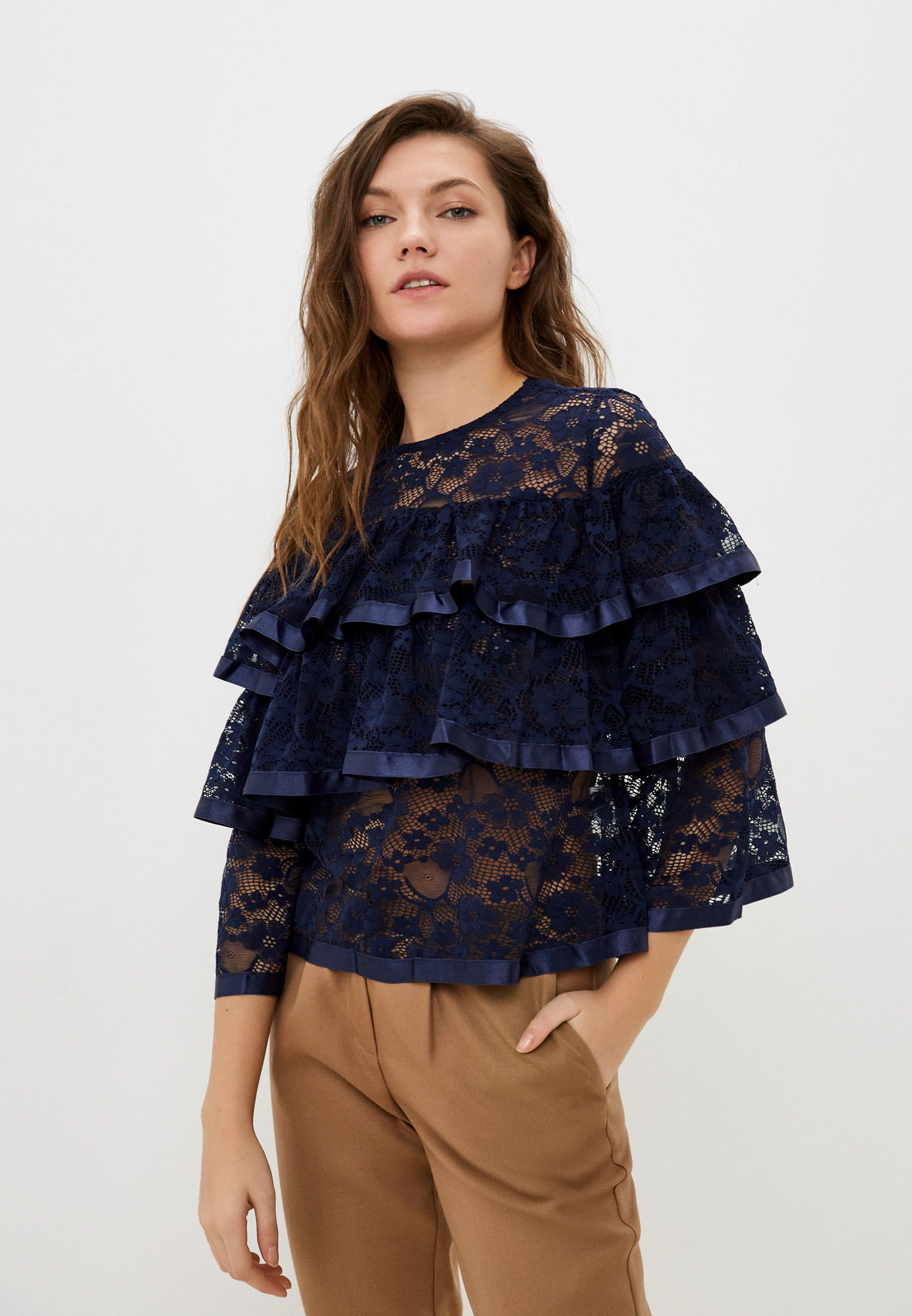 Блуза Selisa, цвет: синий, MP002XW0M42L — купить в интернет-магазине Lamoda