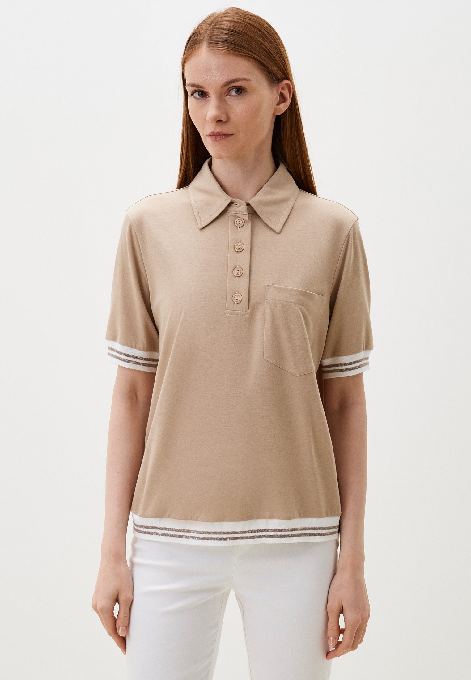 Поло LO, цвет: бежевый, MP002XW0OLD3 — купить в интернет-магазине Lamoda