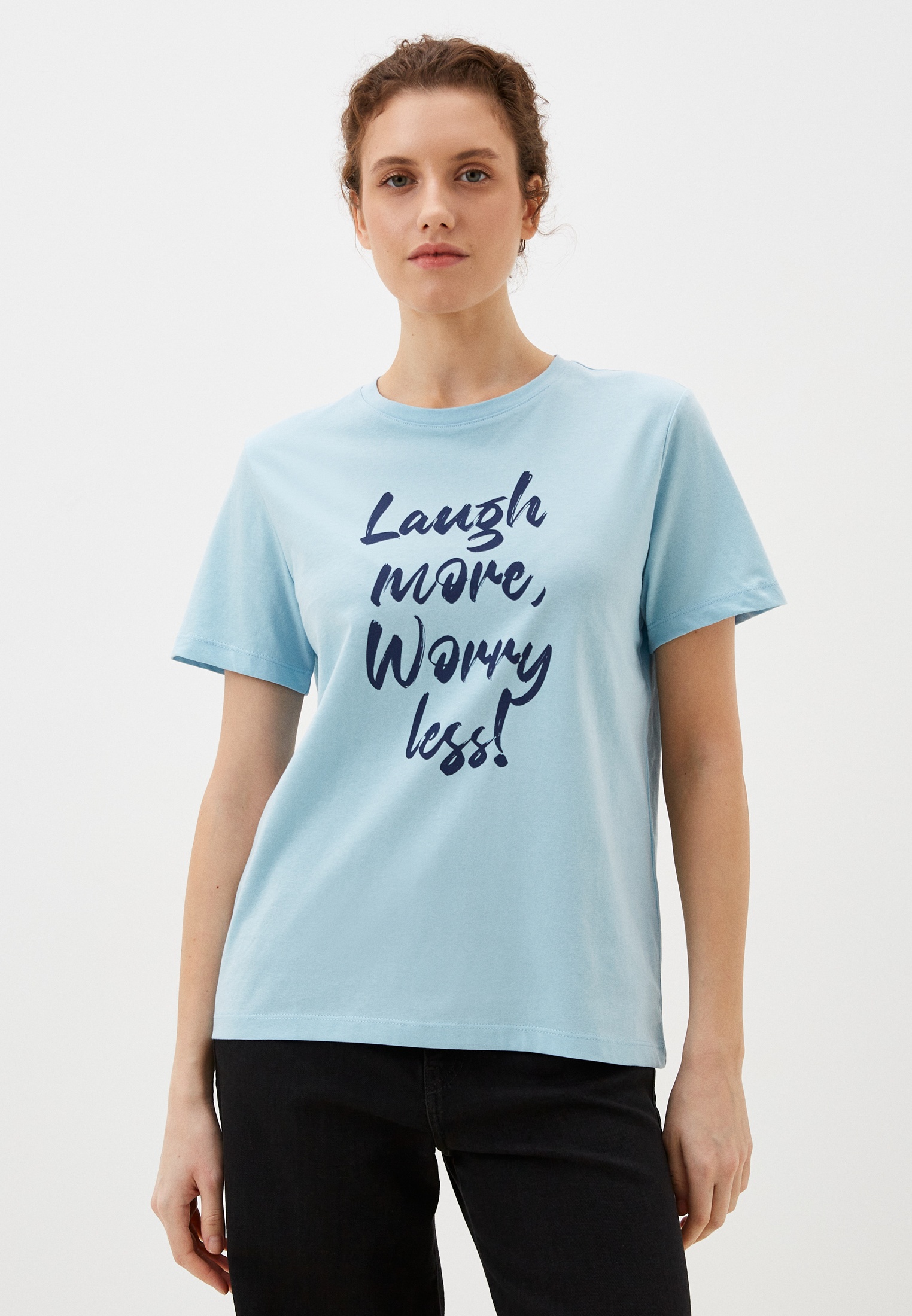 Футболка O'STIN, цвет: голубой, MP002XW0OVB1 — купить в интернет ...