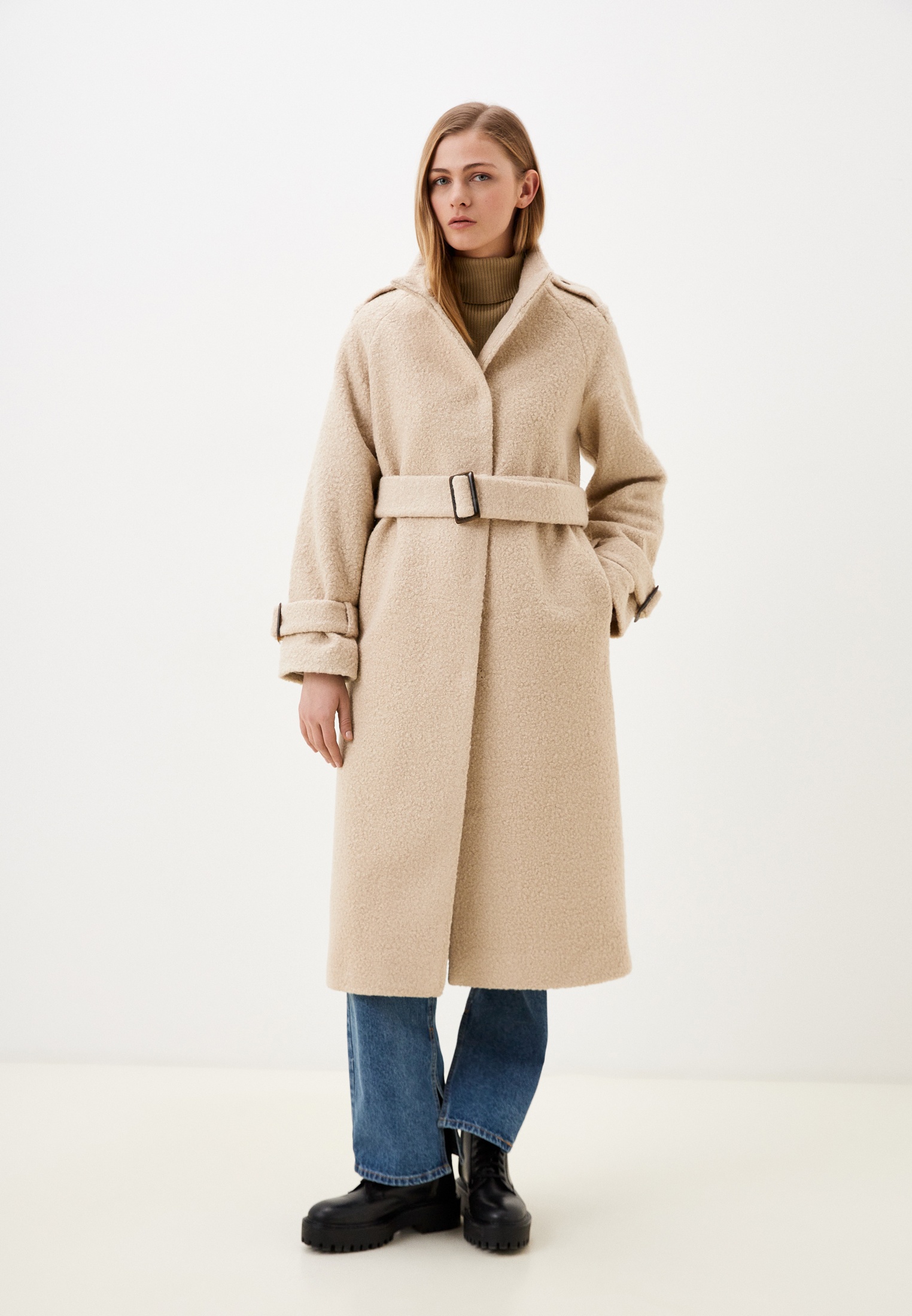 Пальто однобортное Снежная Королева, цвет: бежевый, MP002XW0PHCB ...