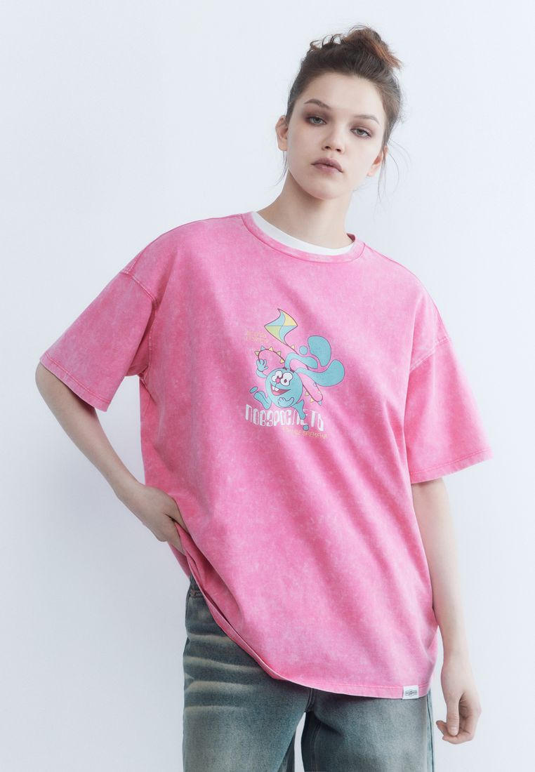 Футболка Befree Co:Create Смешарики, цвет: розовый, MP002XW0POXM ...