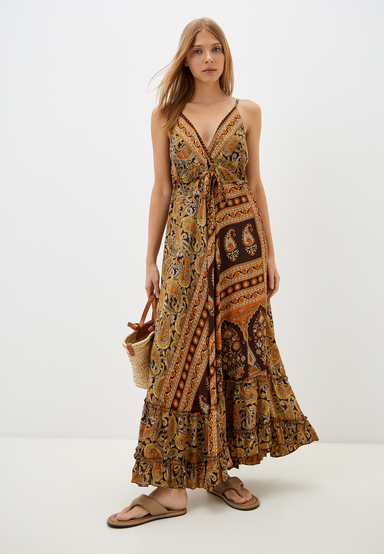 Сарафан Fresh Cotton, цвет: коричневый, MP002XW0Q2SC — купить в ...