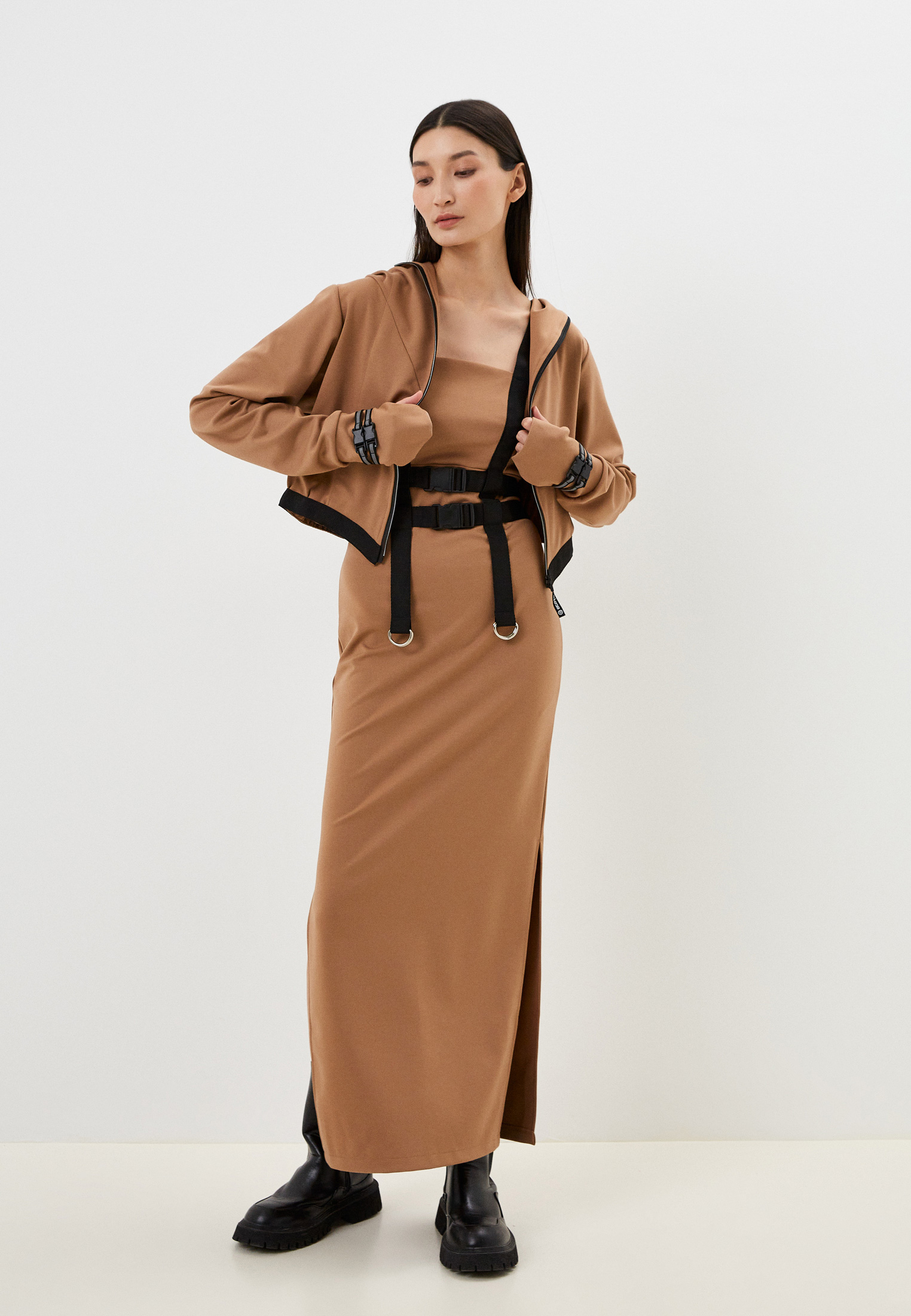 Платье и толстовка Malaeva, цвет: коричневый, XD001XW0154T — купить в ...