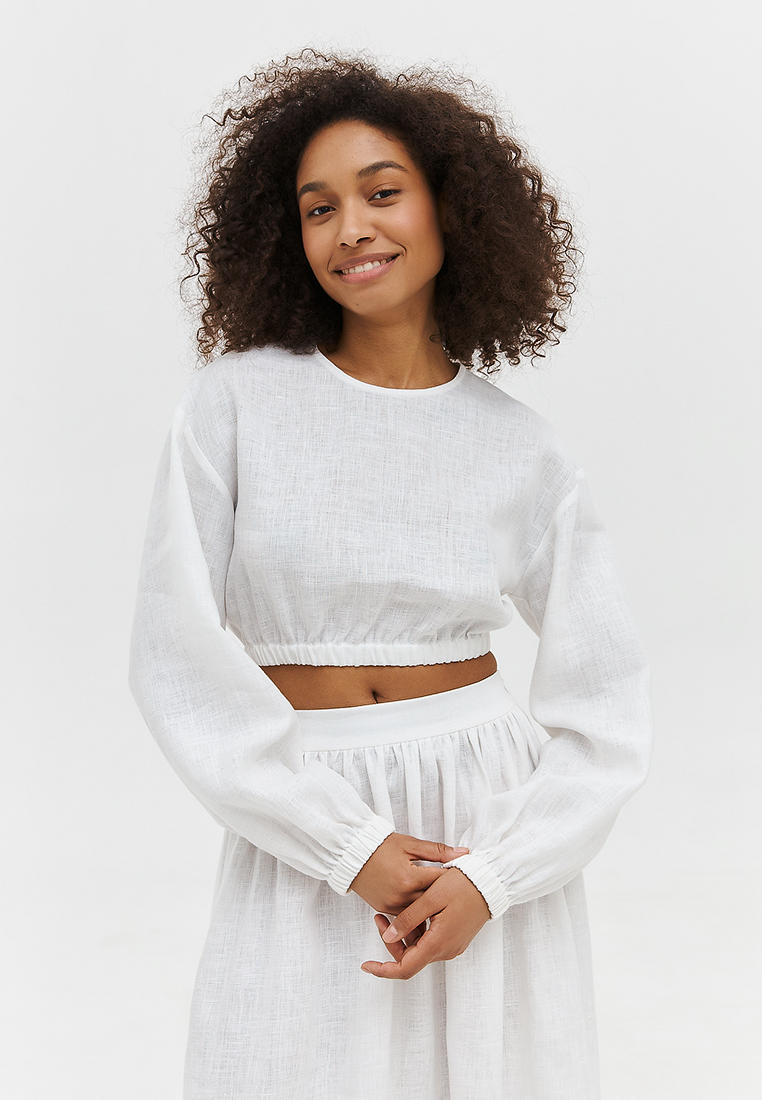 Блуза Monncashmere LINEN CAPSULE, цвет: белый, MP002XW0RTA4 — купить в ...