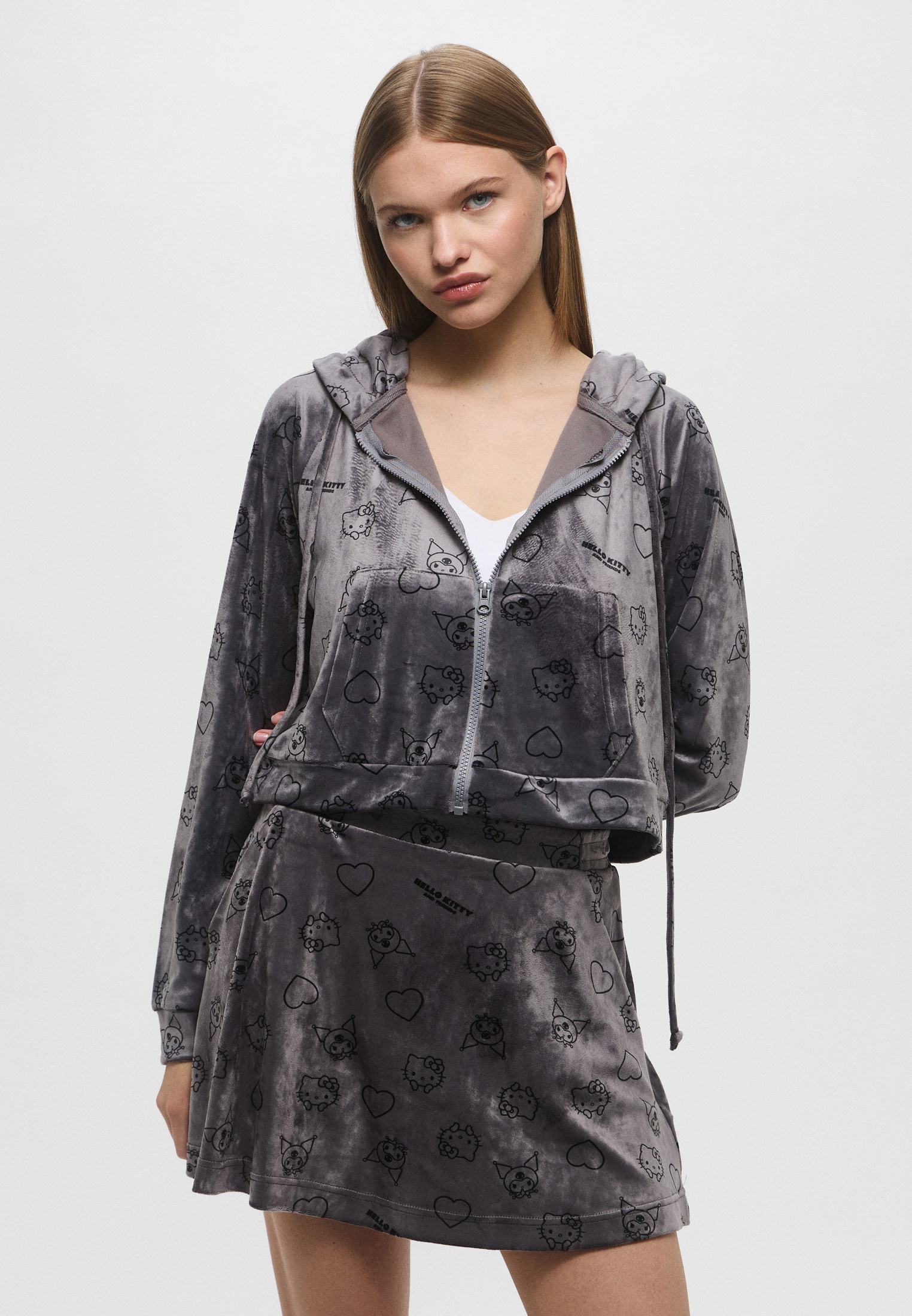 Толстовка Befree Co:Create HELLO KITTY , цвет: серый, MP002XW0T6LV ...