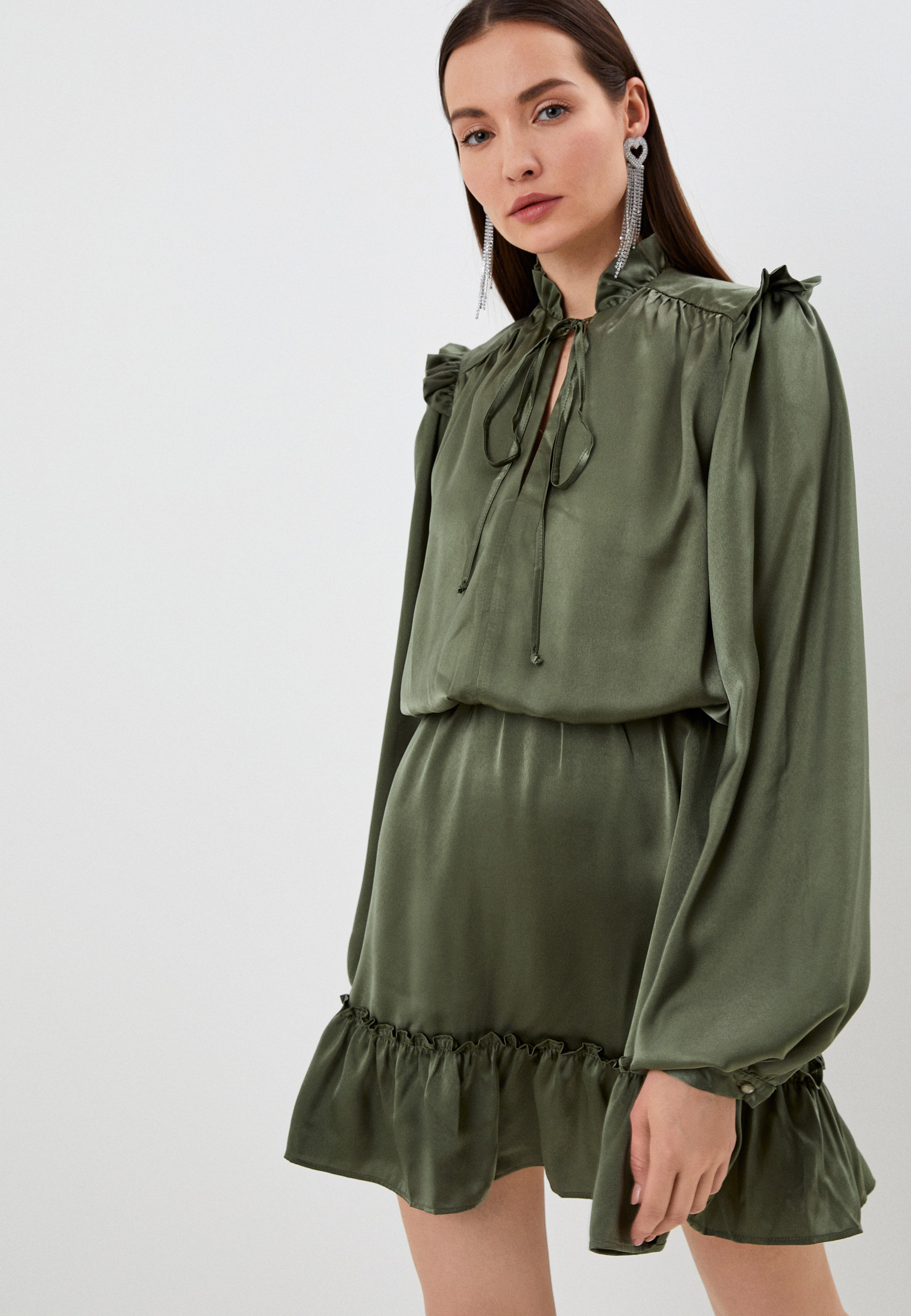 Платье Loo Ru, цвет: хаки, MP002XW0TFP5 — купить в интернет-магазине Lamoda