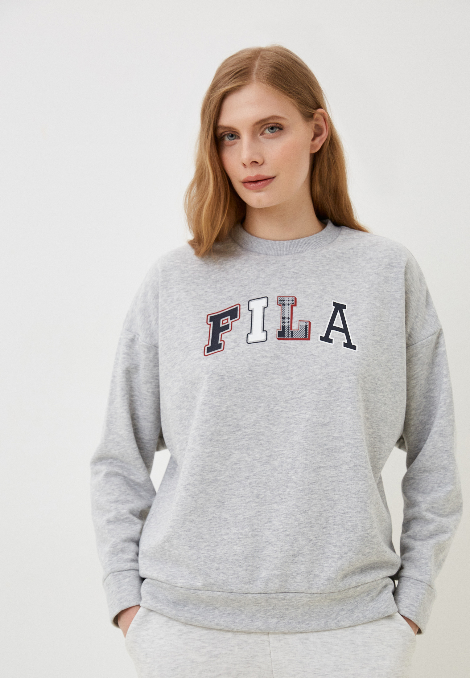 Свитшот Fila, цвет: серый, MP002XW0WS0R — купить в интернет-магазине Lamoda
