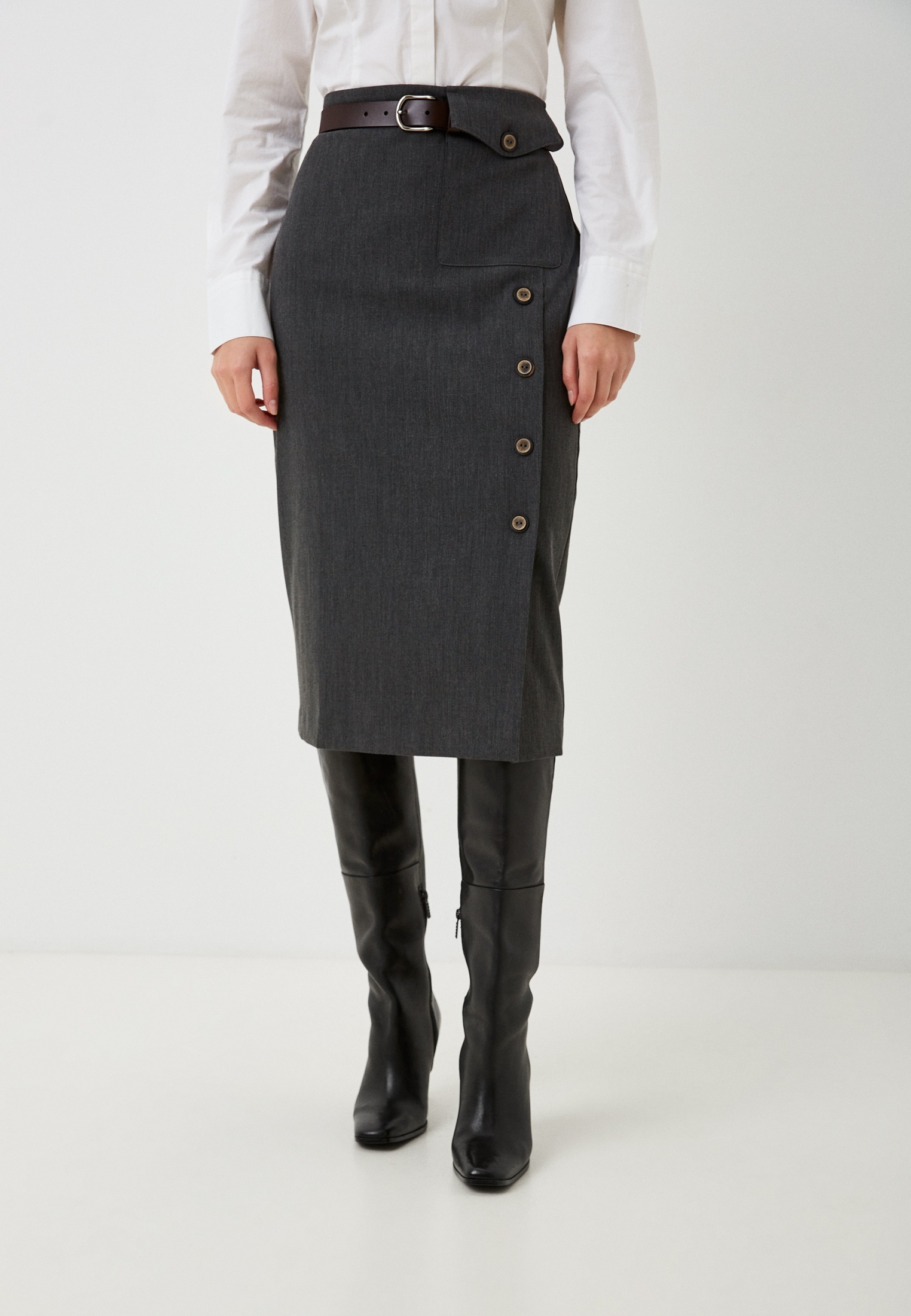 Юбка Tantino, цвет: серый, MP002XW0YVXC — купить в интернет-магазине Lamoda