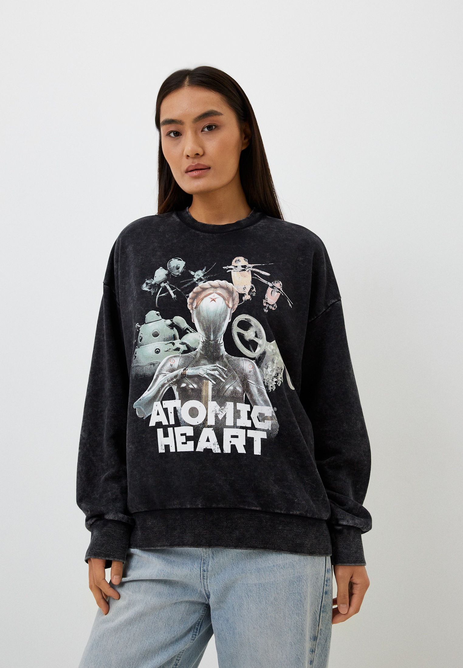 Свитшот Befree Co:Create Atomic Heart, цвет: серый, MP002XW0YXT4 — купить в интернет-магазине Lamoda