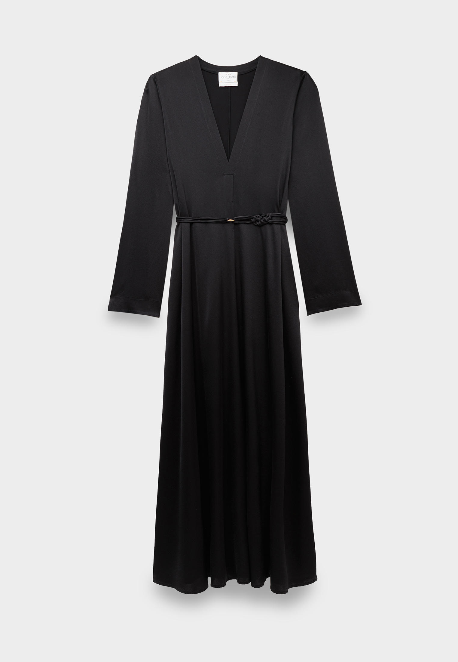 Платье Forte Forte stretch silk satin long sleeves dress nero, цвет ...