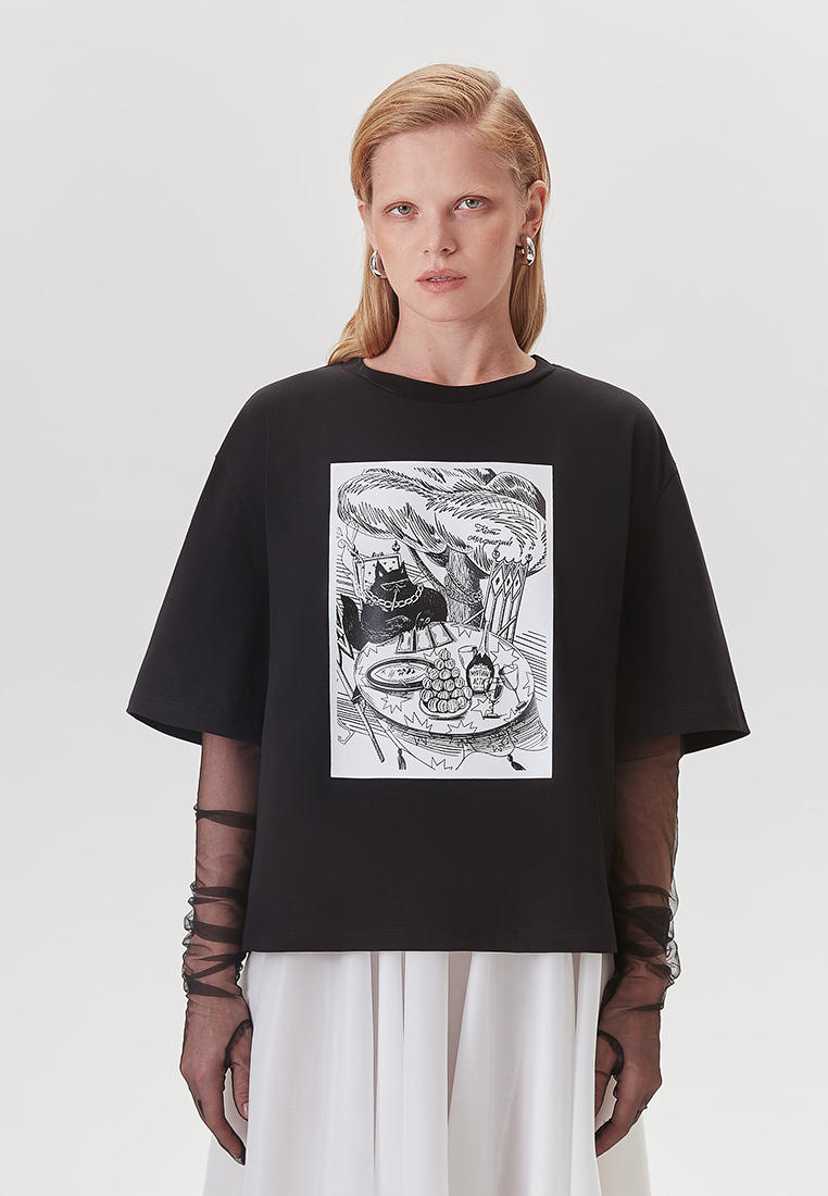 Футболка Eve&Esther COOL CAT , цвет: черный, MP002XW12CFR — купить в ...