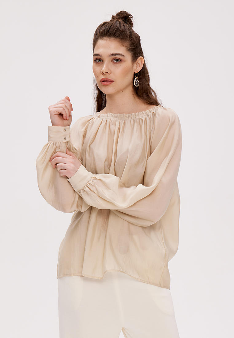 Блуза Miss Chic Lamoda Exclusive, цвет: бежевый, MP002XW13A77 — купить ...