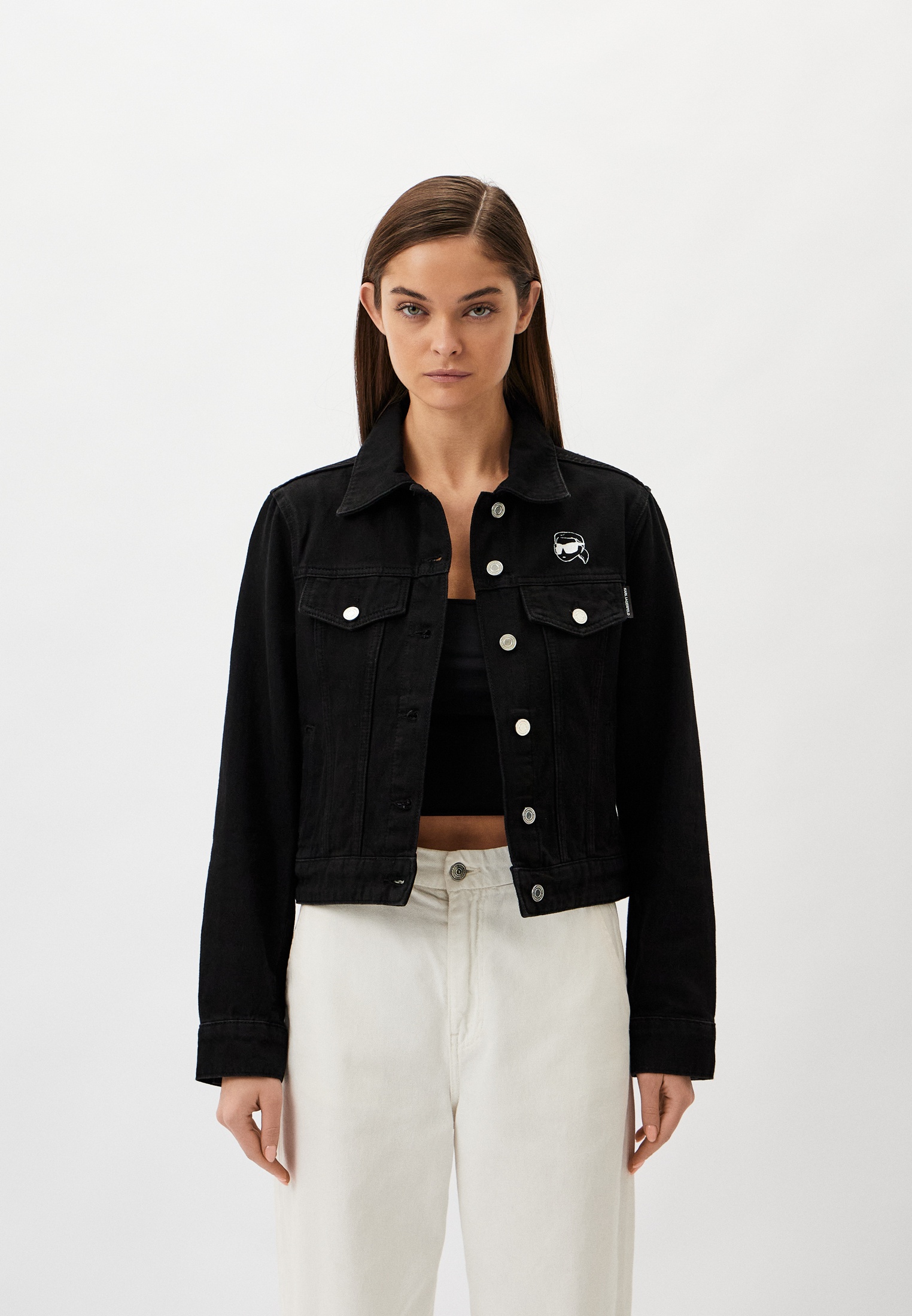 Куртка джинсовая Karl Lagerfeld, цвет: черный, MP002XW16MKL — купить в ...