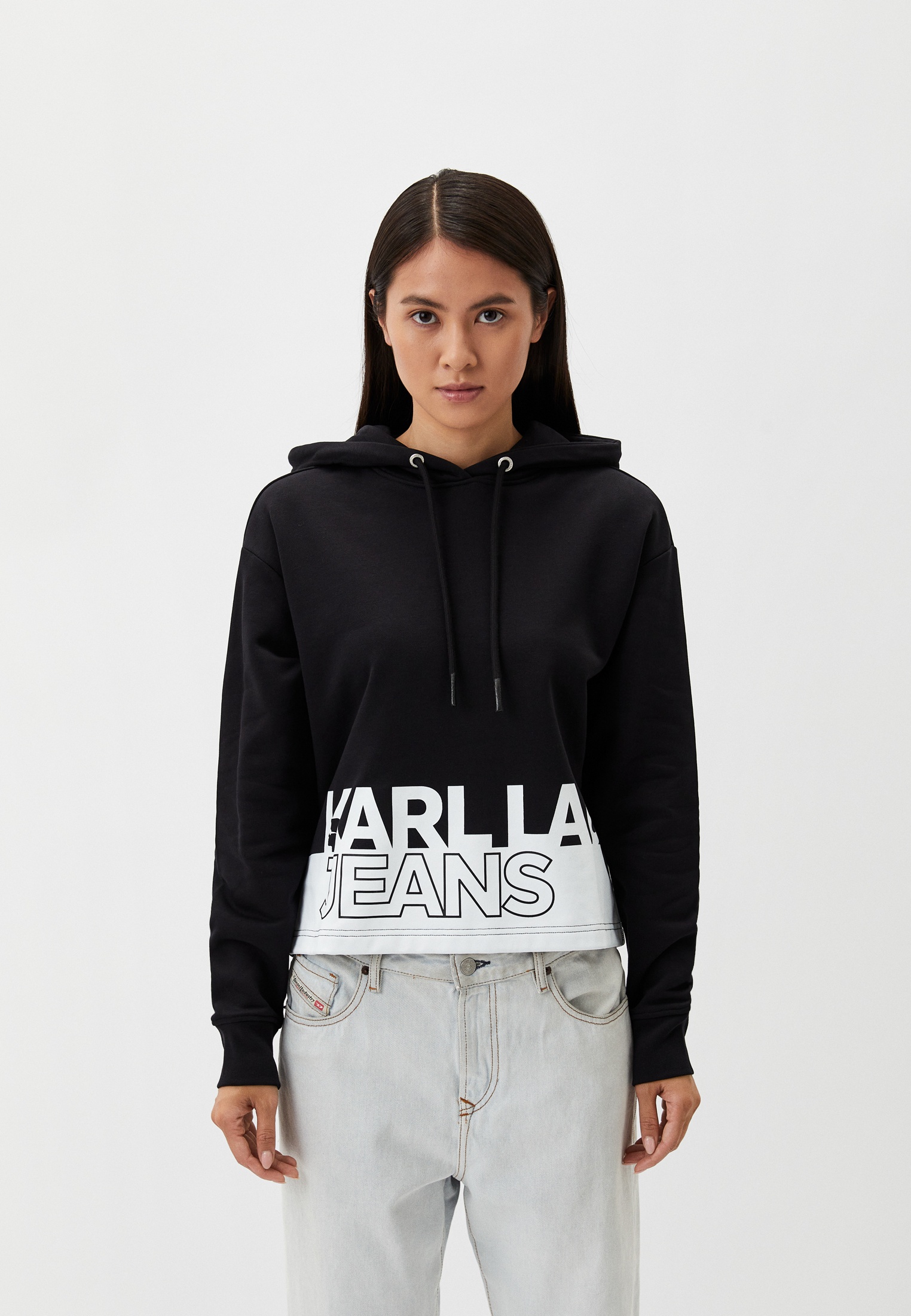 Худи Karl Lagerfeld Jeans, цвет: черный, MP002XW176TA — купить в ...
