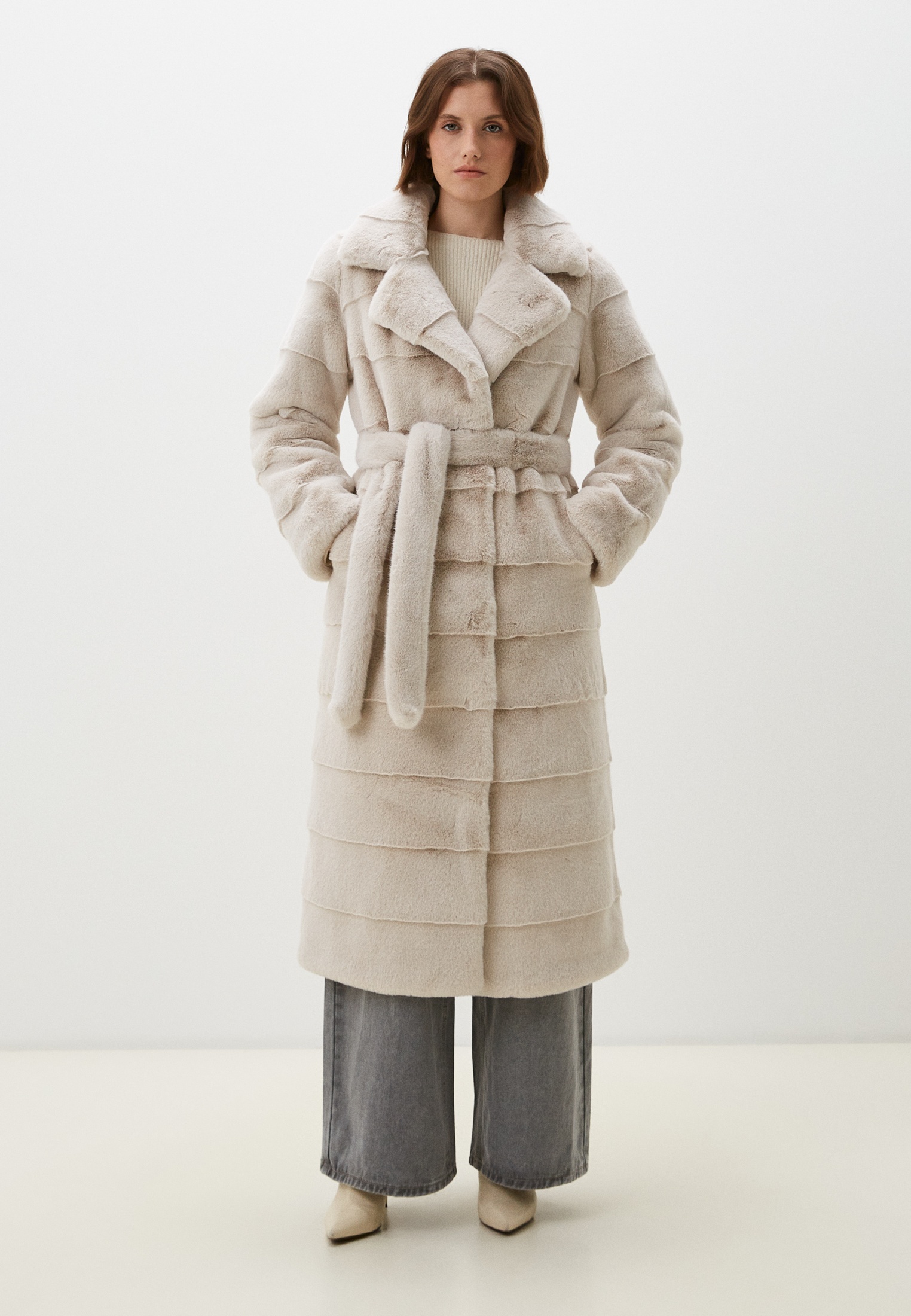 Шуба Lawinter, цвет: бежевый, MP002XW179E0 — купить в интернет-магазине ...