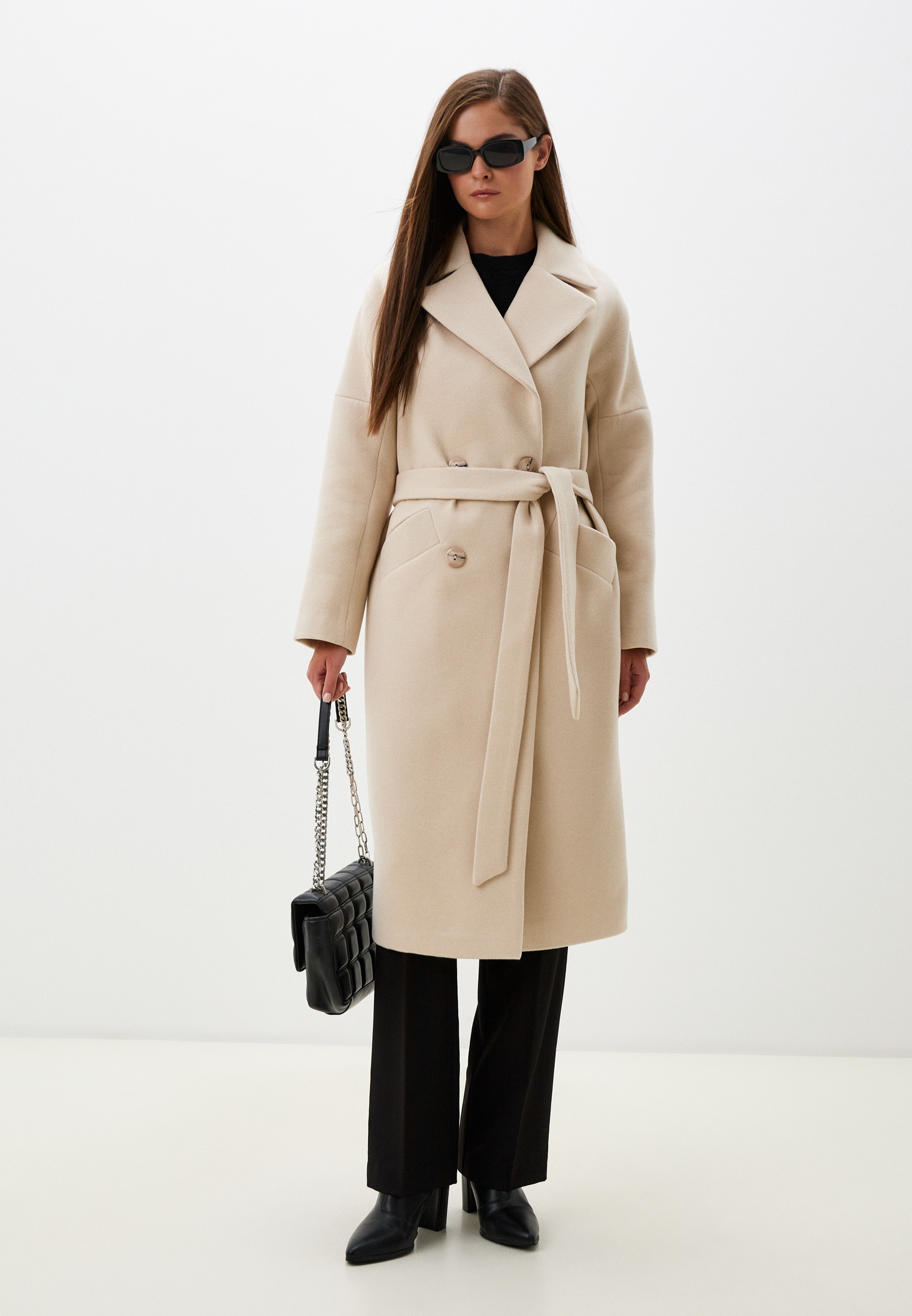 Пальто двубортное Meltem Collection, цвет: бежевый, MP002XW18AG7 ...