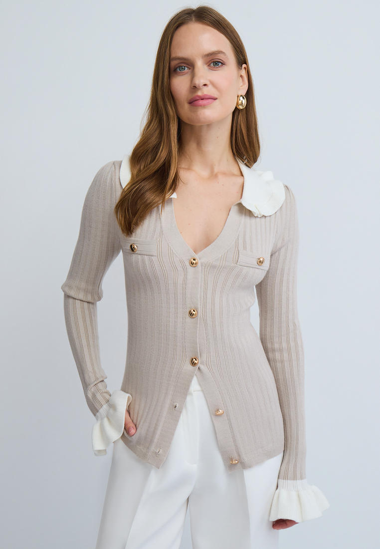 Кардиган Vittoria Vicci, цвет: бежевый, MP002XW18CIH — купить в интернет-магазине Lamoda