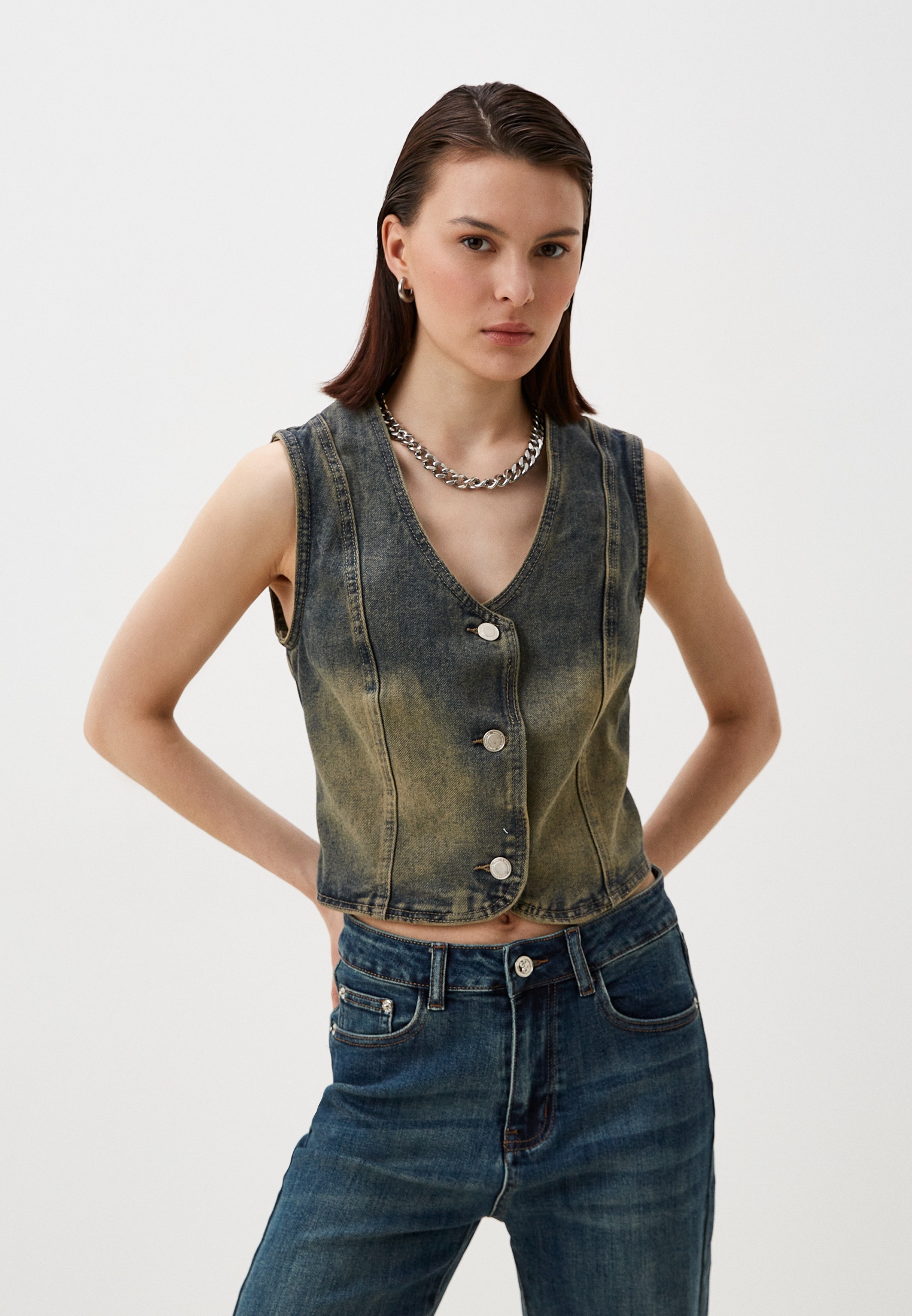 Жилет джинсовый Sela, цвет: серый, MP002XW18MTE — купить в интернет ...