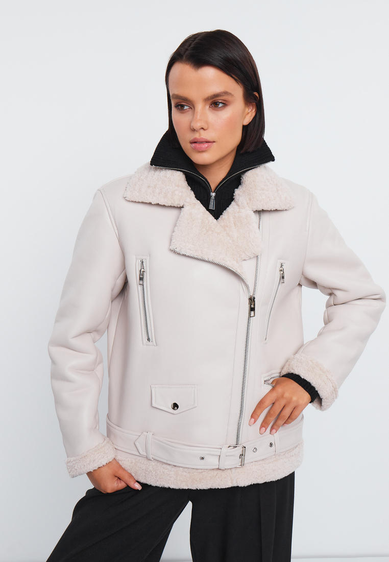 Дубленка Vittoria Vicci, цвет: бежевый, MP002XW19XH9 — купить в интернет-магазине Lamoda