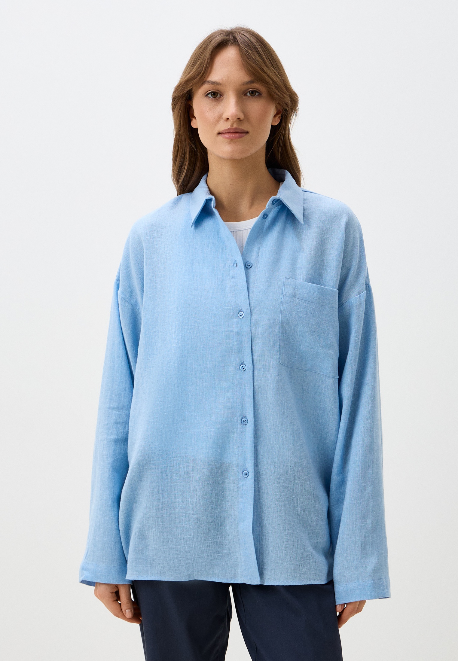 Рубашка Mark Formelle Льняная коллекция, цвет: голубой, MP002XW1BJGZ ...
