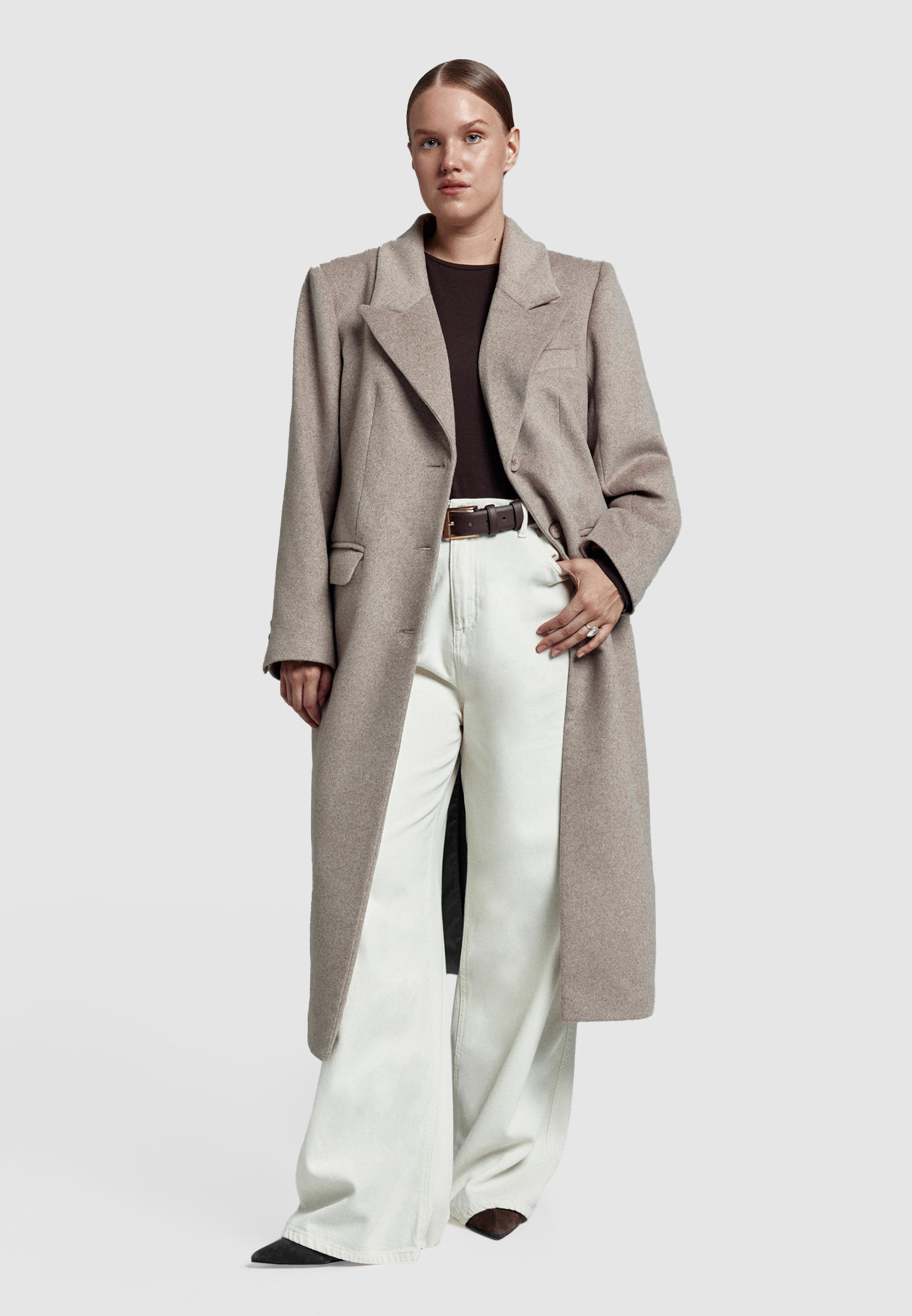 Пальто однобортное Divno, цвет: бежевый, MP002XW1BWG6 — купить в ...