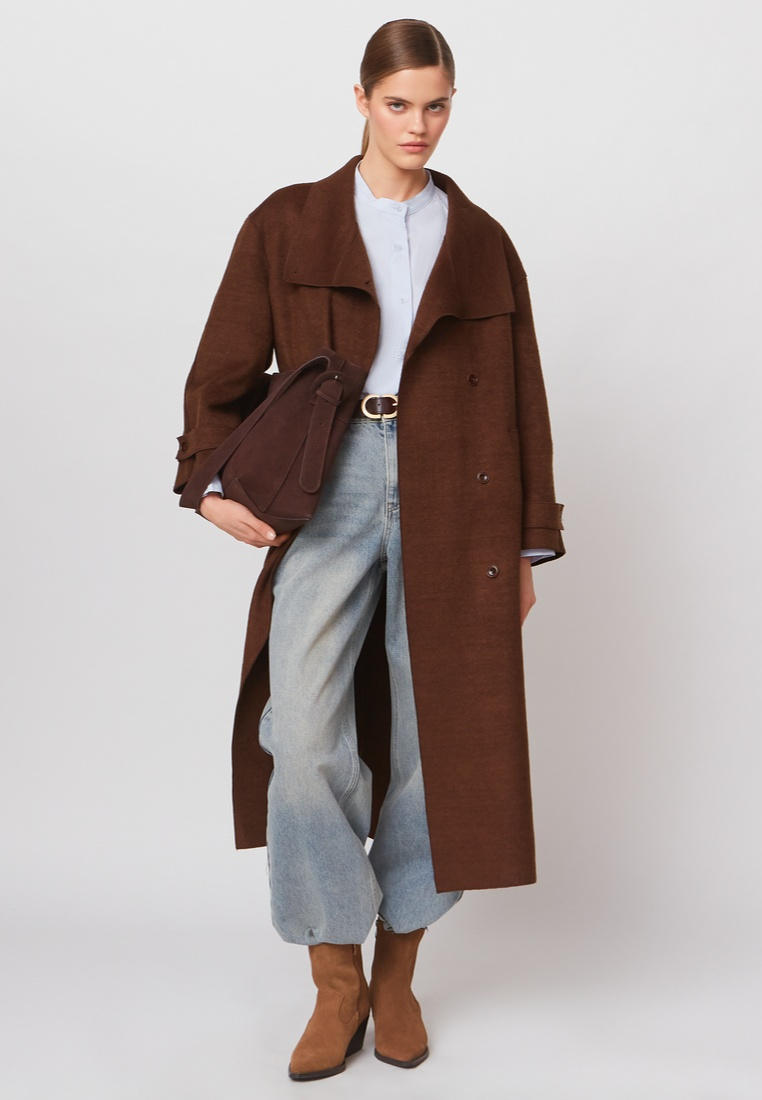 Пальто однобортное Vittoria Vicci Lamoda Online Exclusive, цвет: коричневый, MP002XW1FHQK ...