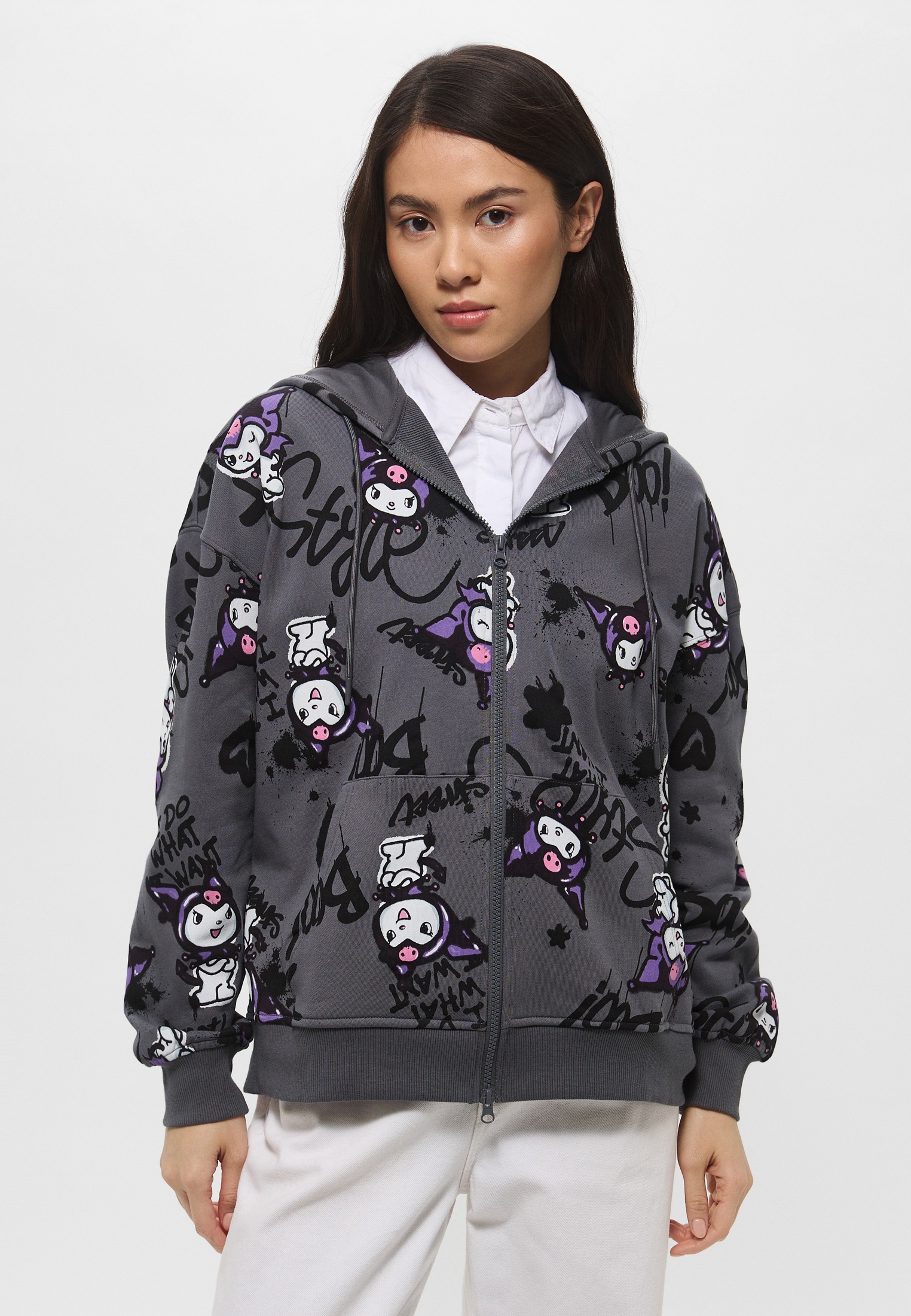 Толстовка Befree Co-Create: Hello, Kitty, цвет: серый, MP002XW1FKUW — купить в интернет-магазине ...