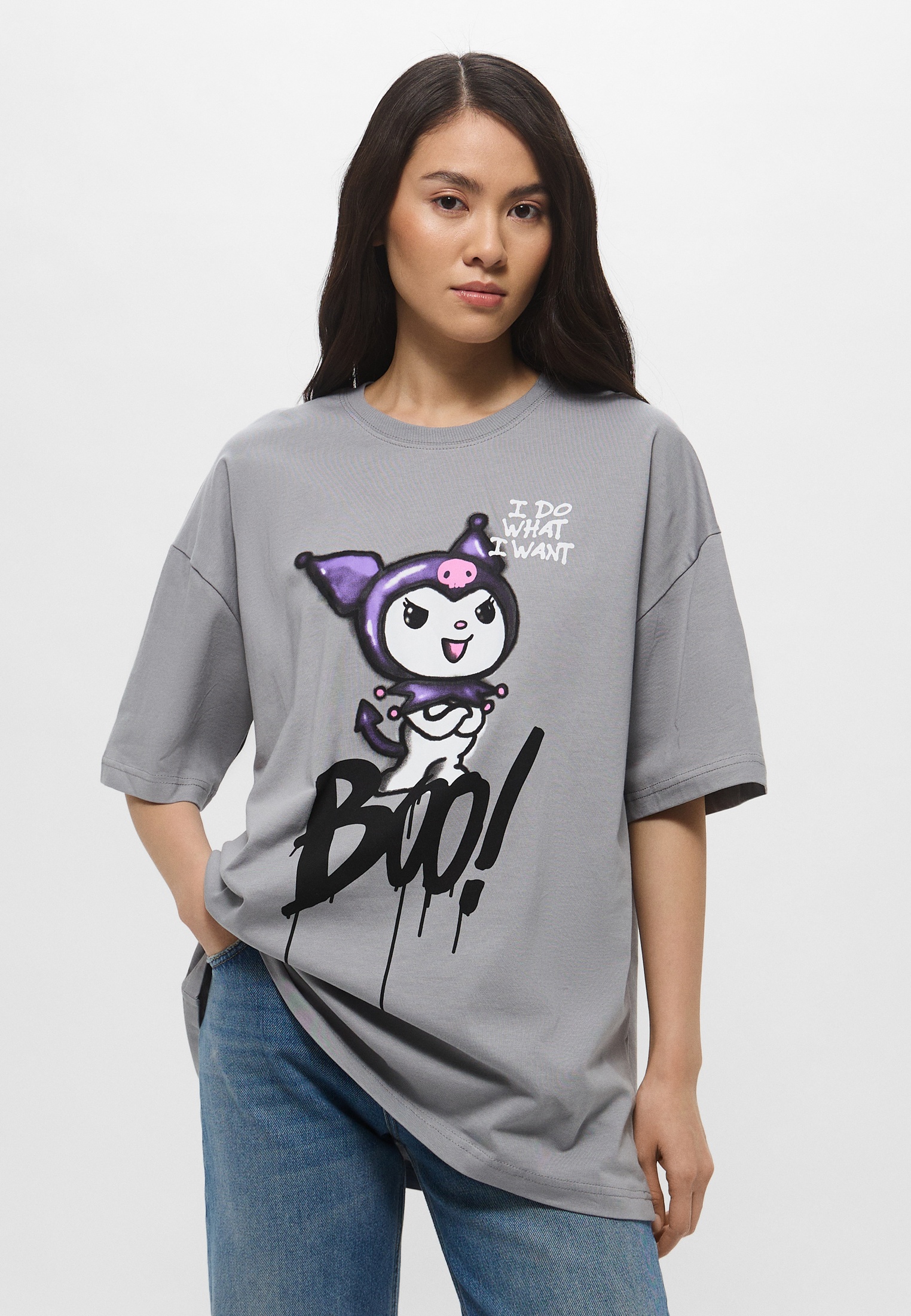 Футболка Befree Co-Create: Hello, Kitty, цвет: серый, MP002XW1FKUZ ...